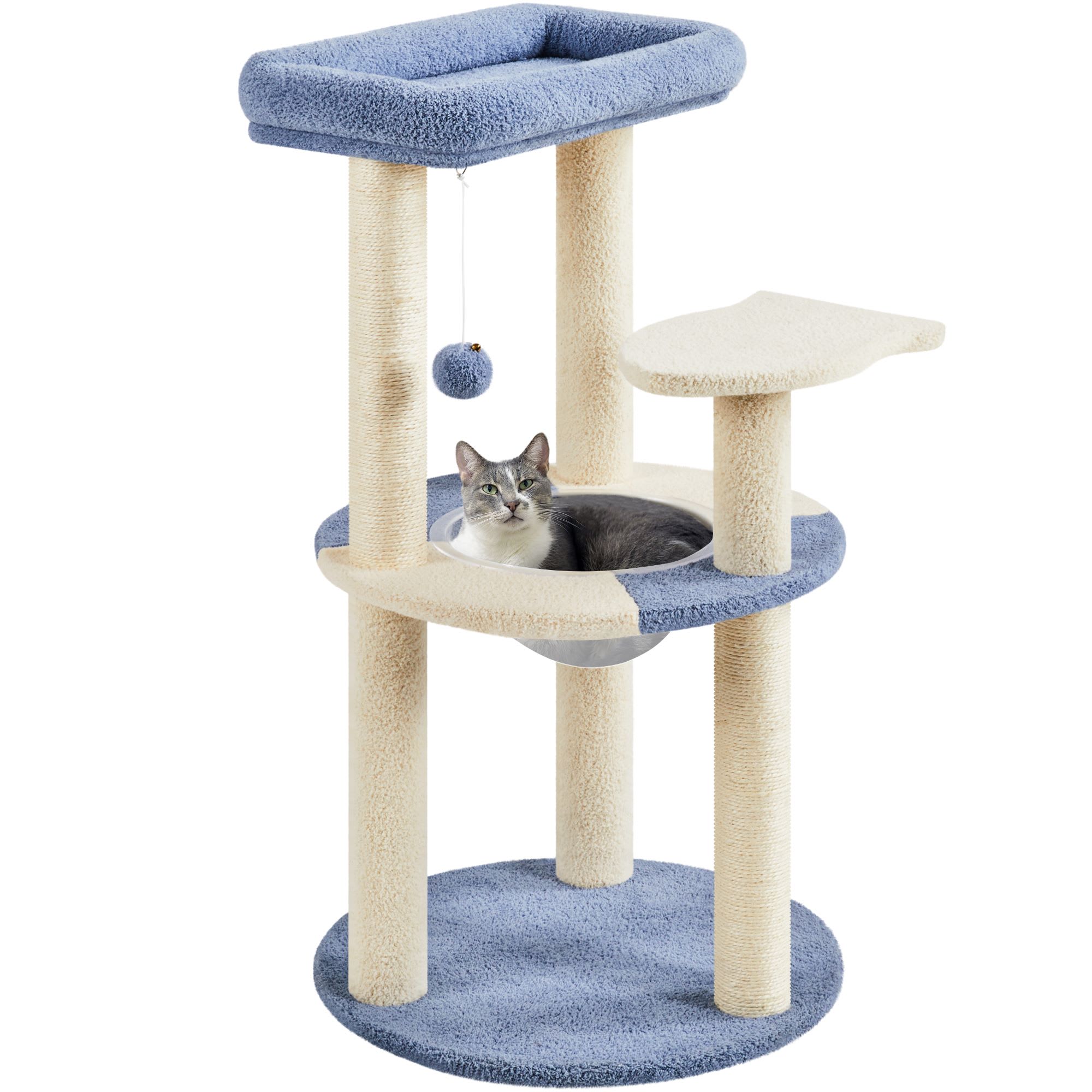 Topeakmart Small Tree for Kittens with Hanging Ball, 35.5" H, Blue ...
