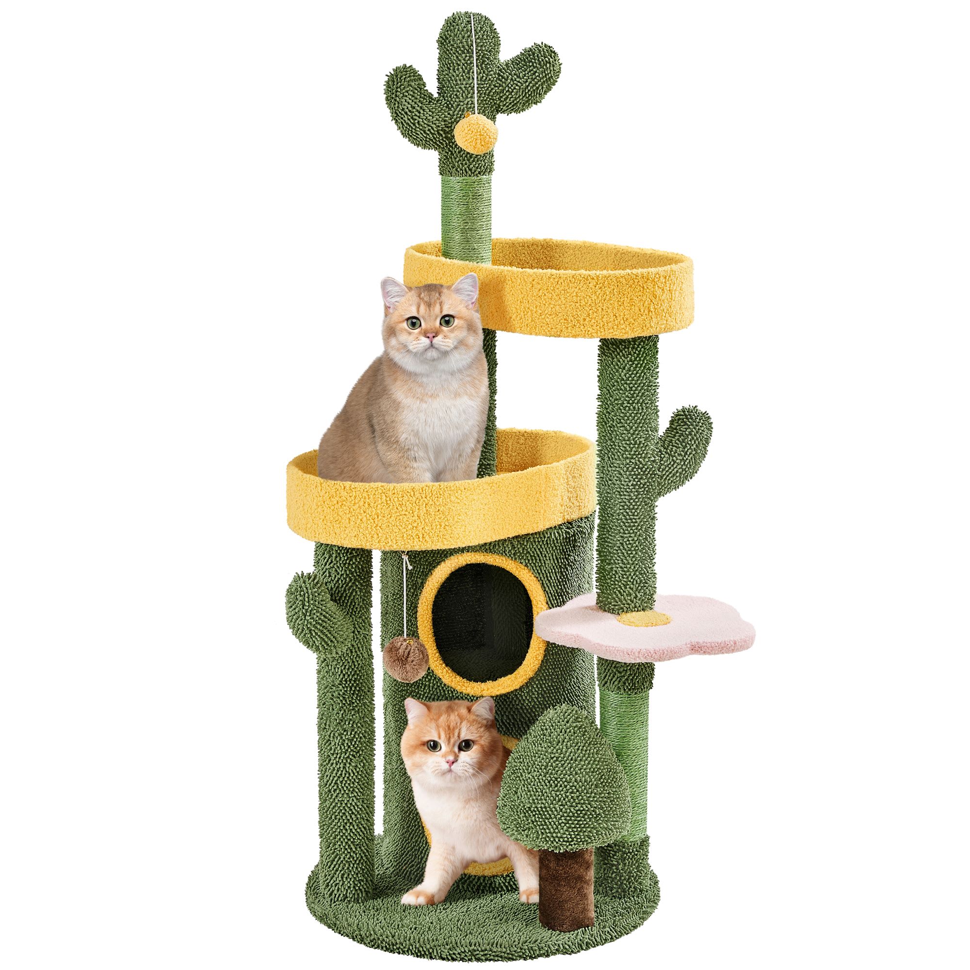 Topeakmart Oasis-themed Tree with Perches and Condos for Small Cats, 48 ...