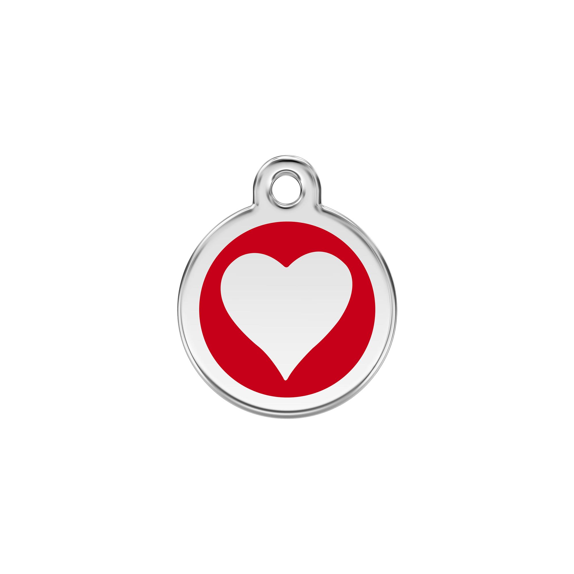 Red Dingo Stainless Steel Enamel Heart Personalized Engraved Pet ID Tag ...
