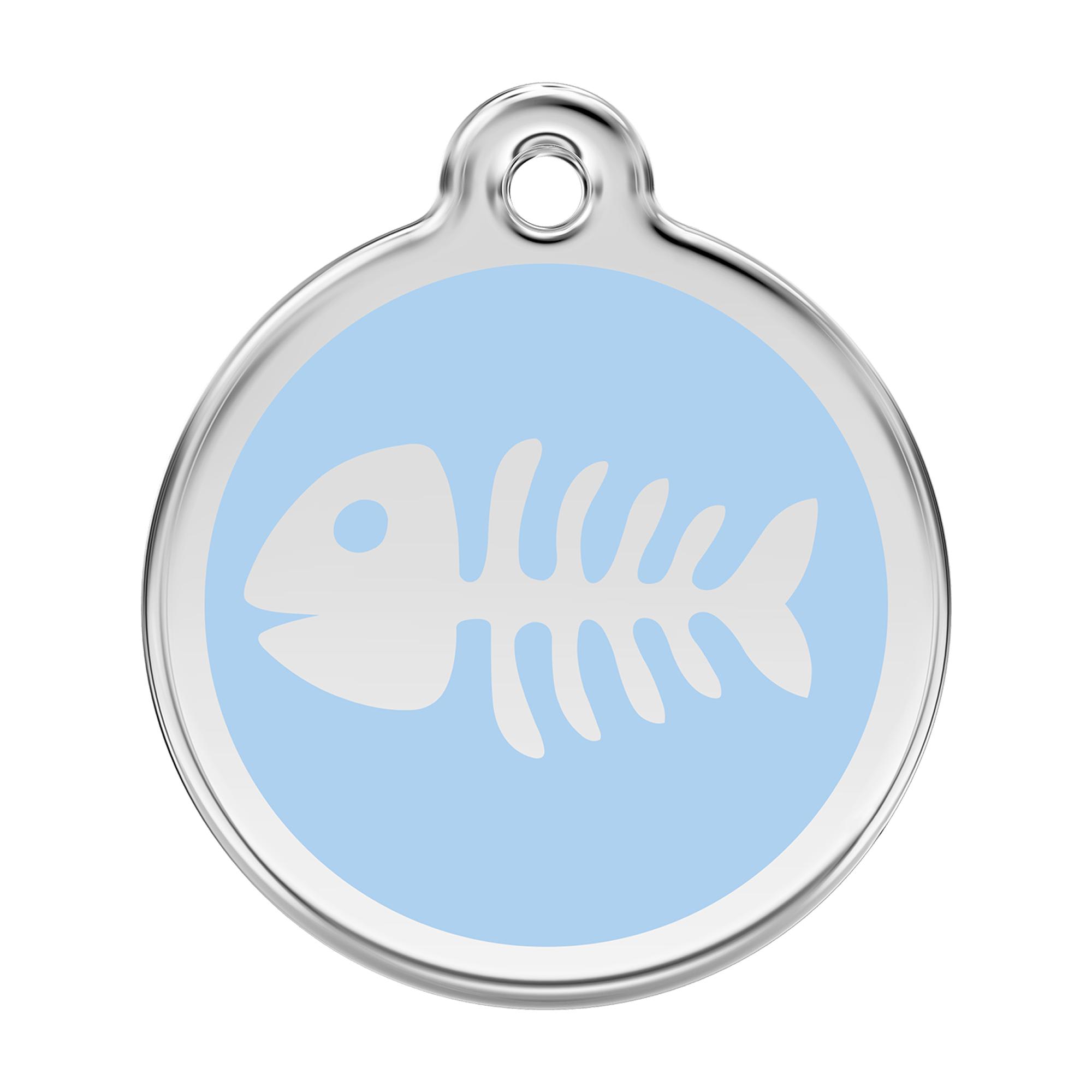 Red Dingo Stainless Steel Enamel Fish Skeleton Personalized Engraved ...