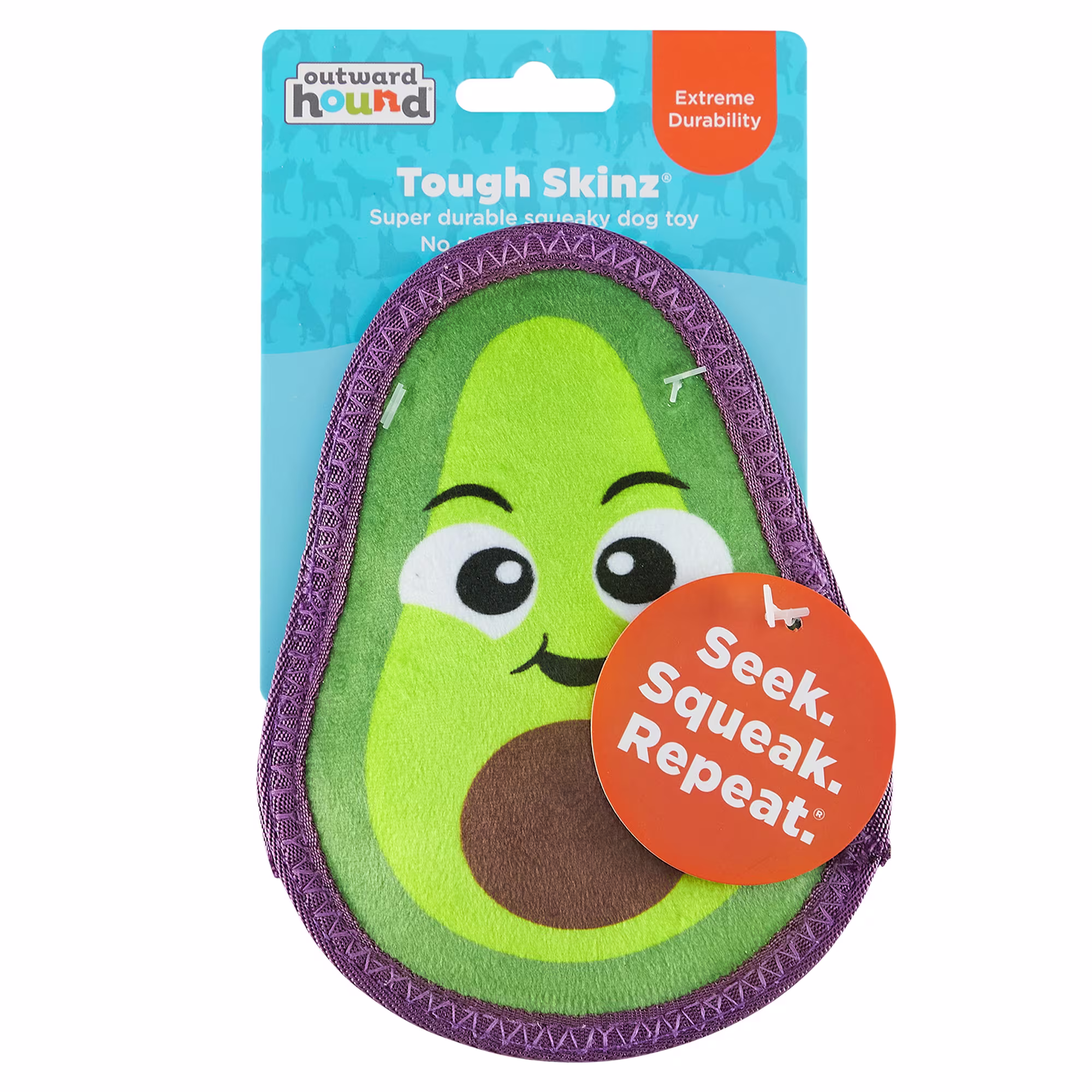 Outward Hound Tough Skinz Avocado Durable Squeaky Dog Toy, Small | Petco