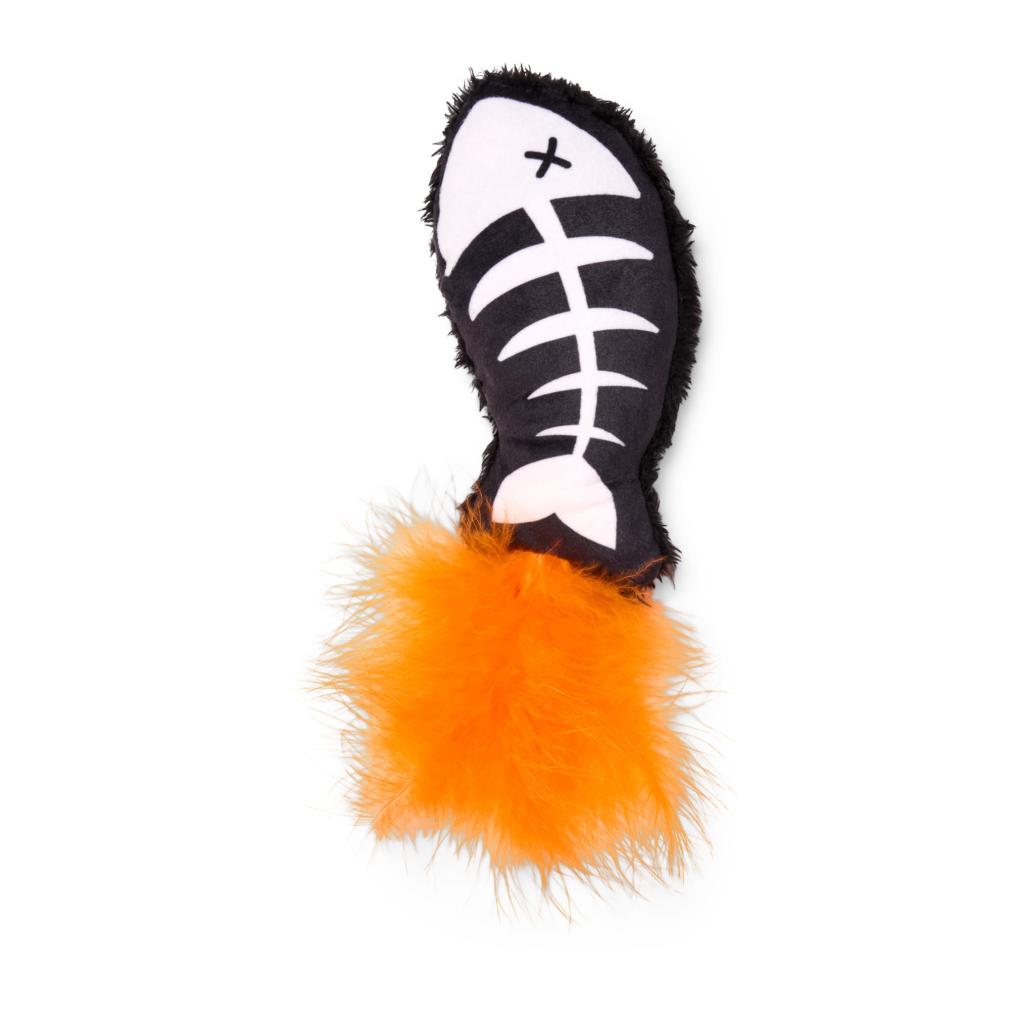 Bootique Plush Fish Skeleton Cat Kicker Toy, X-Small | Petco