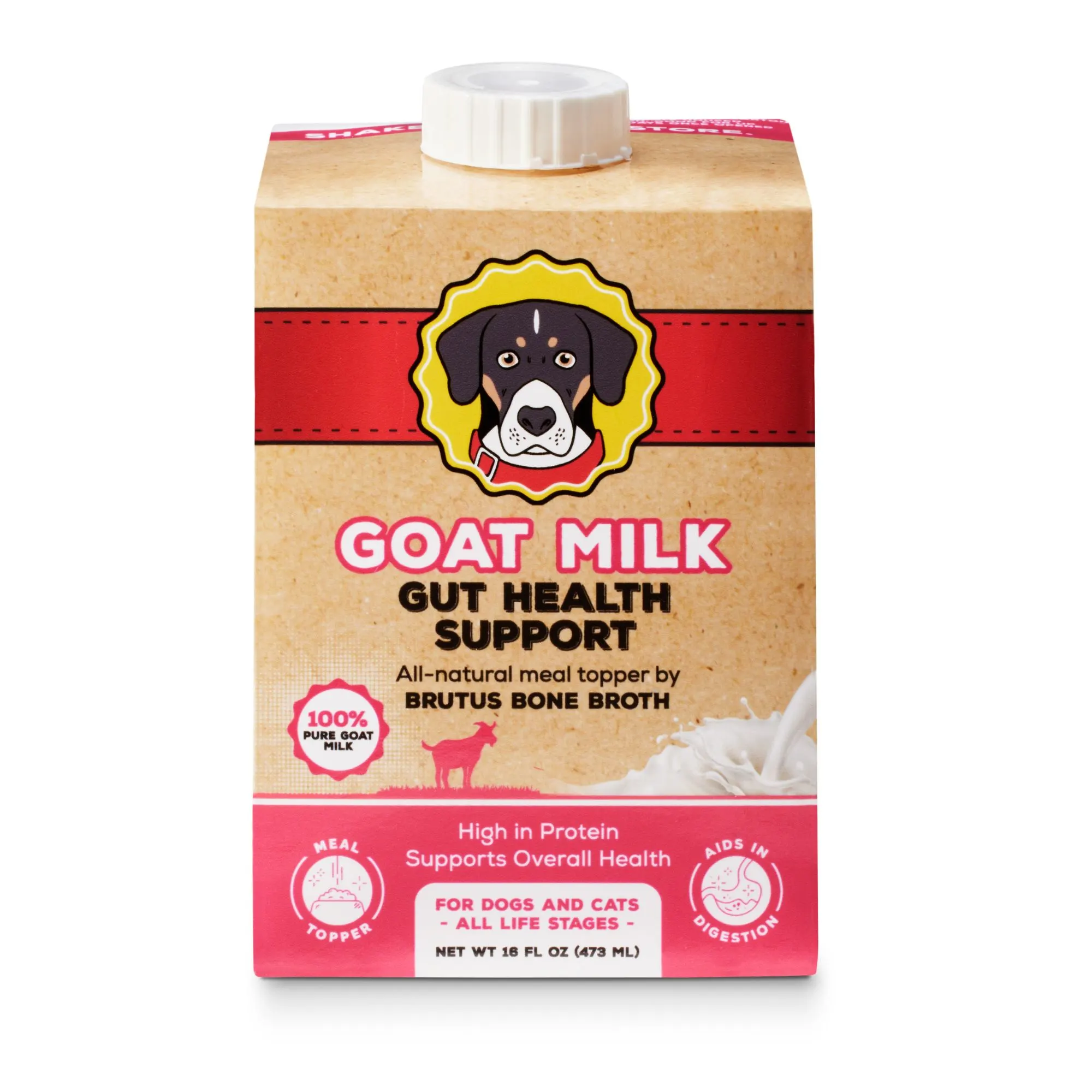 Brutus Bone Broths Goat Milk for Dog Food, 16.9 oz. | Petco