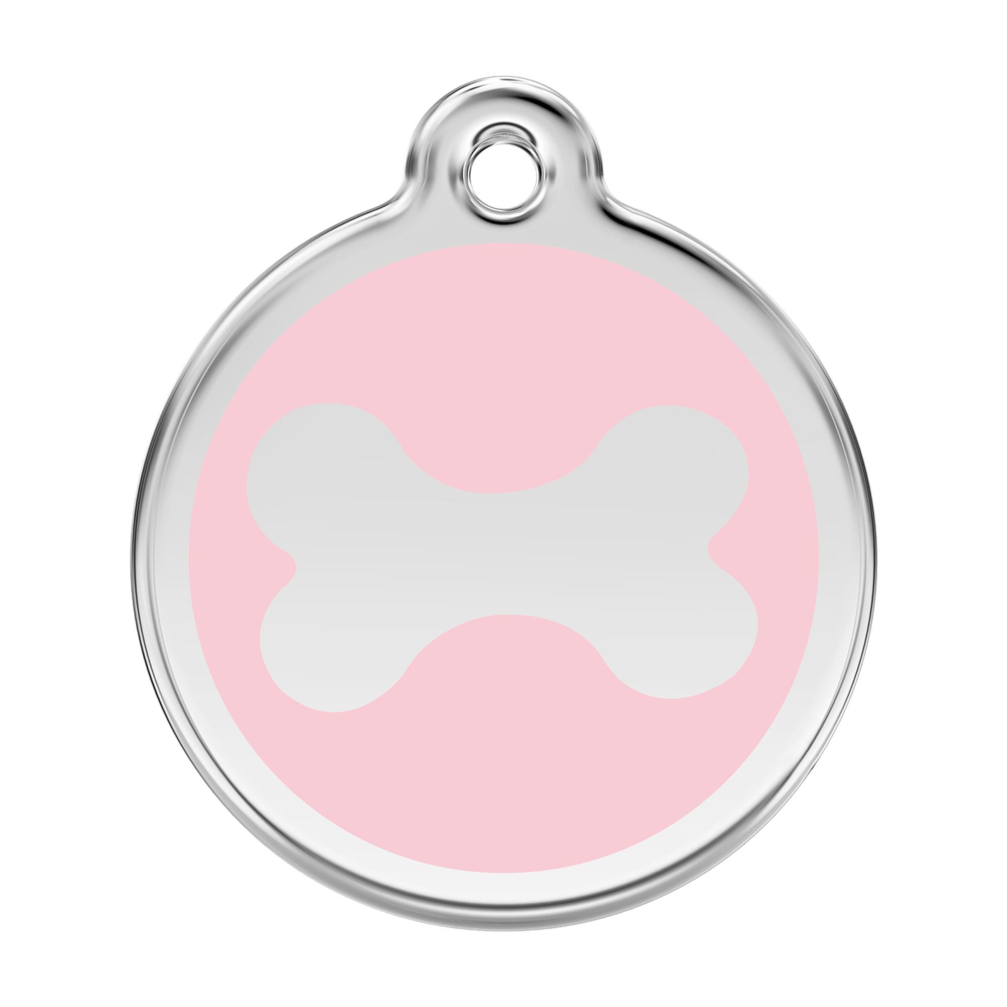Red Dingo Stainless Steel Enamel Bone Personalized Engraved Pet ID Tag ...