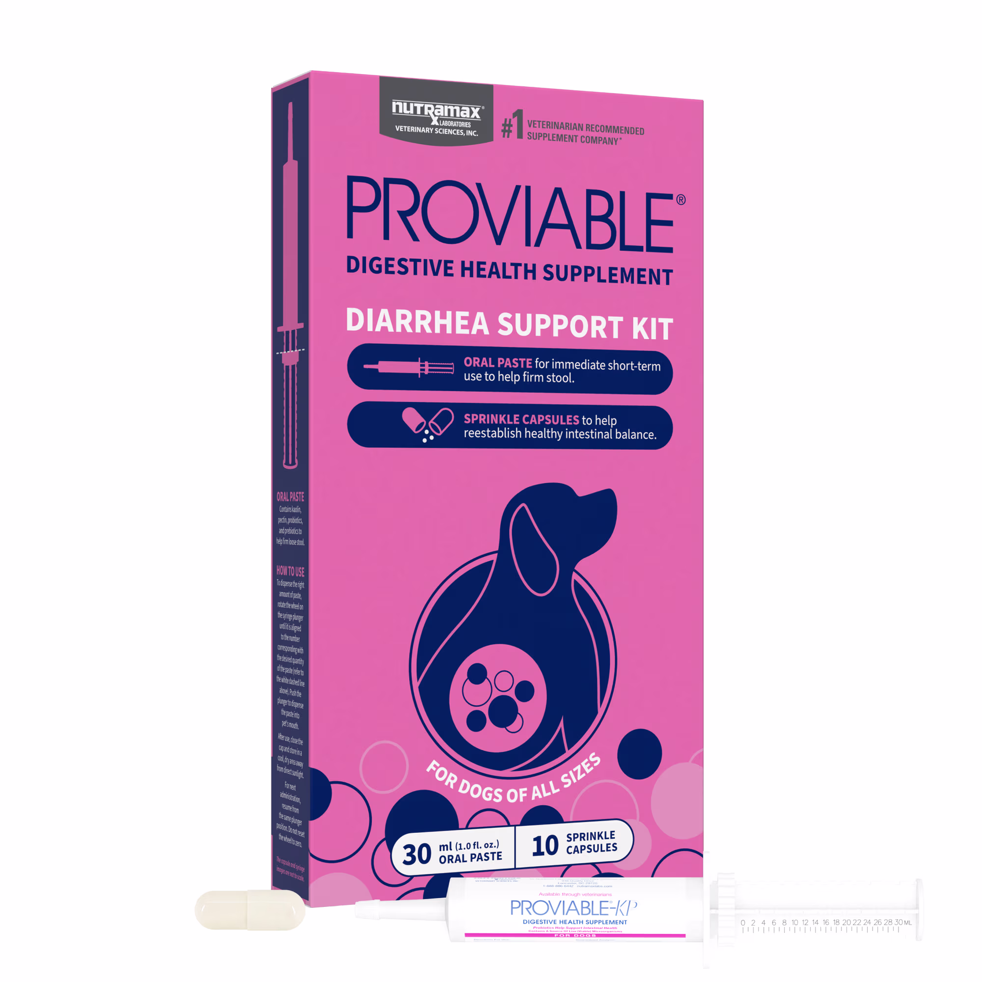 Nutramax Proviable Probiotics Diarrhea Support Kit for Dogs, Count of ...