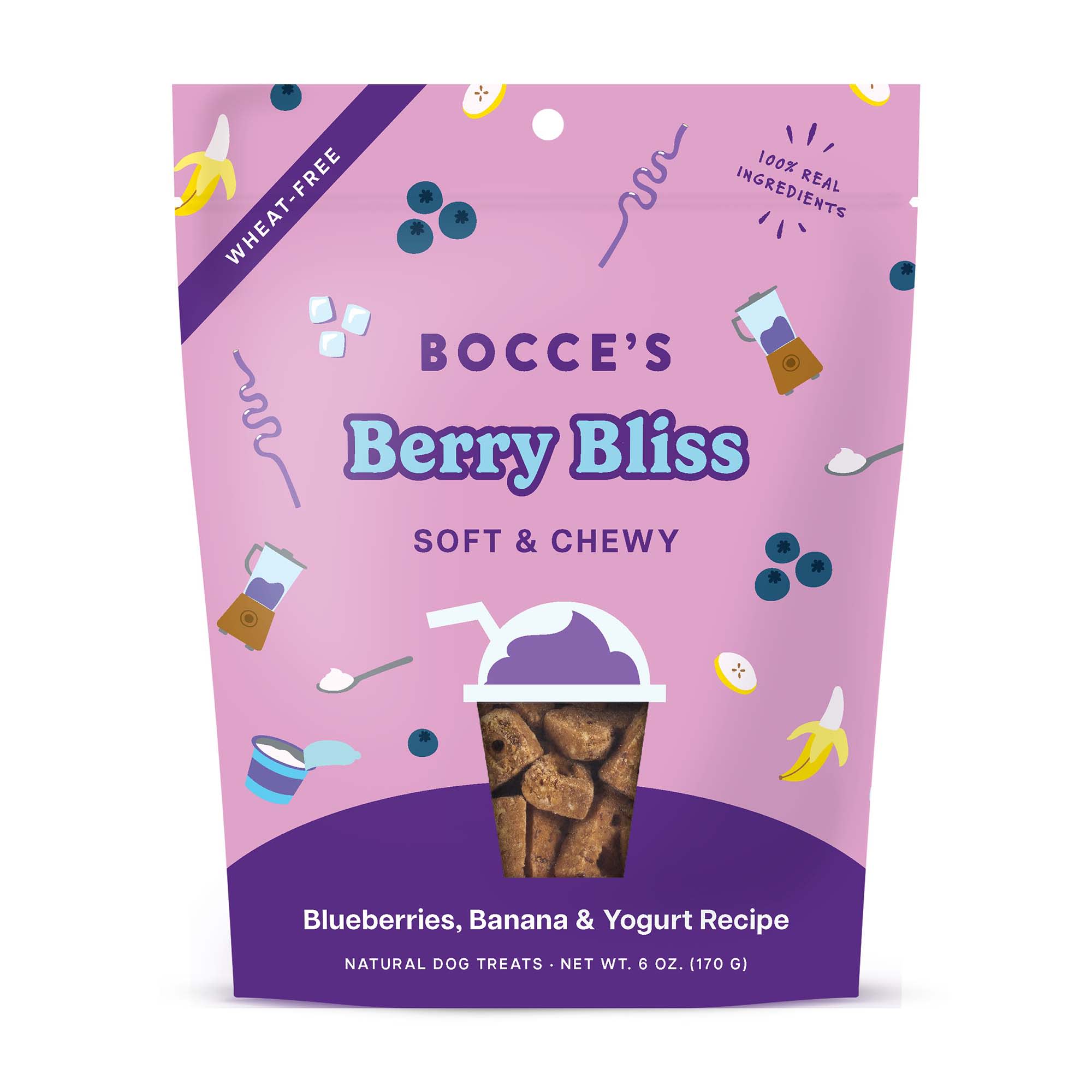 Bocce's Bakery Berry Bliss Smoothie Soft & Chewy Dog Treats, 6 oz. | Petco