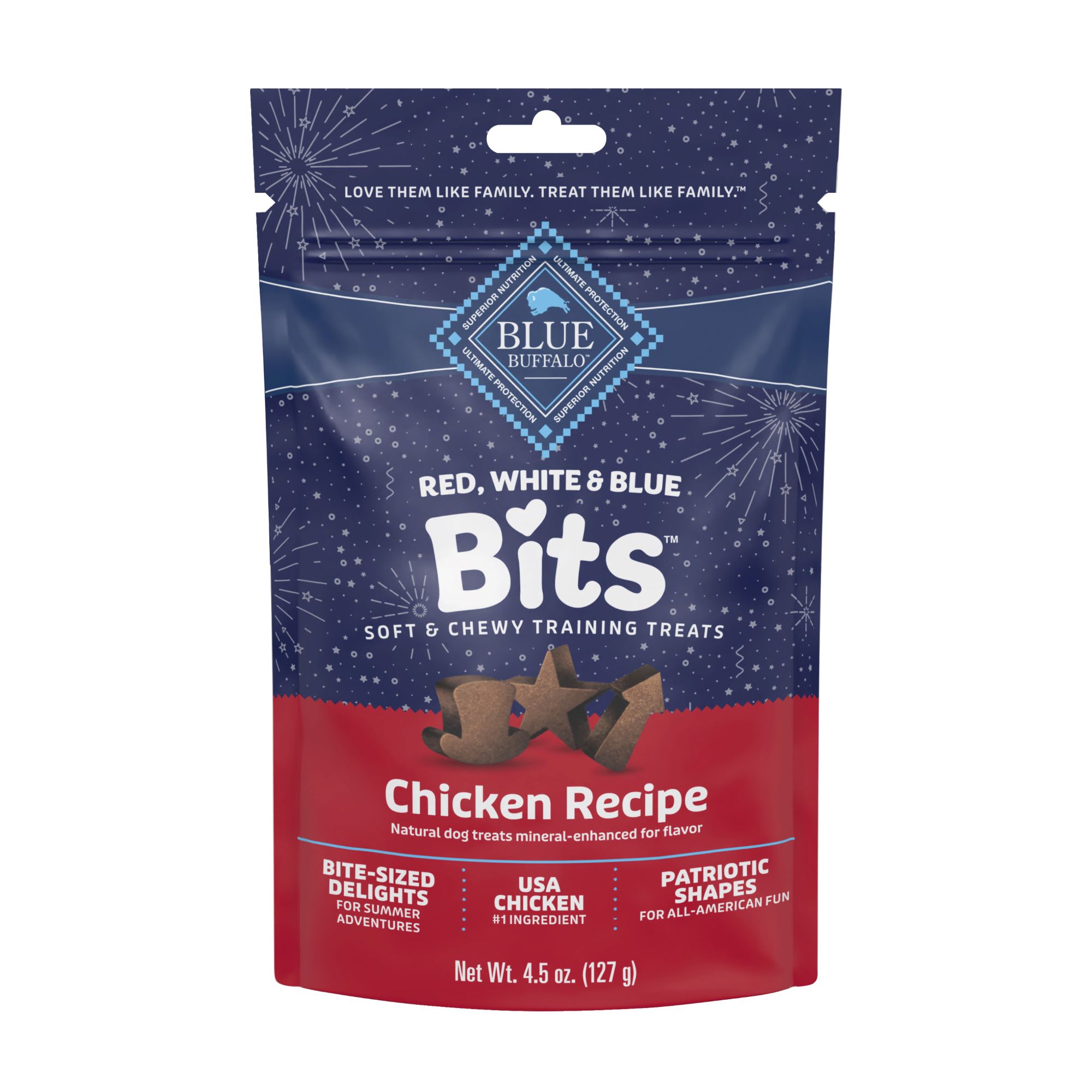 Blue Buffalo Chicken Red White & Blue Bits Soft-Moist Dog Treats for ...