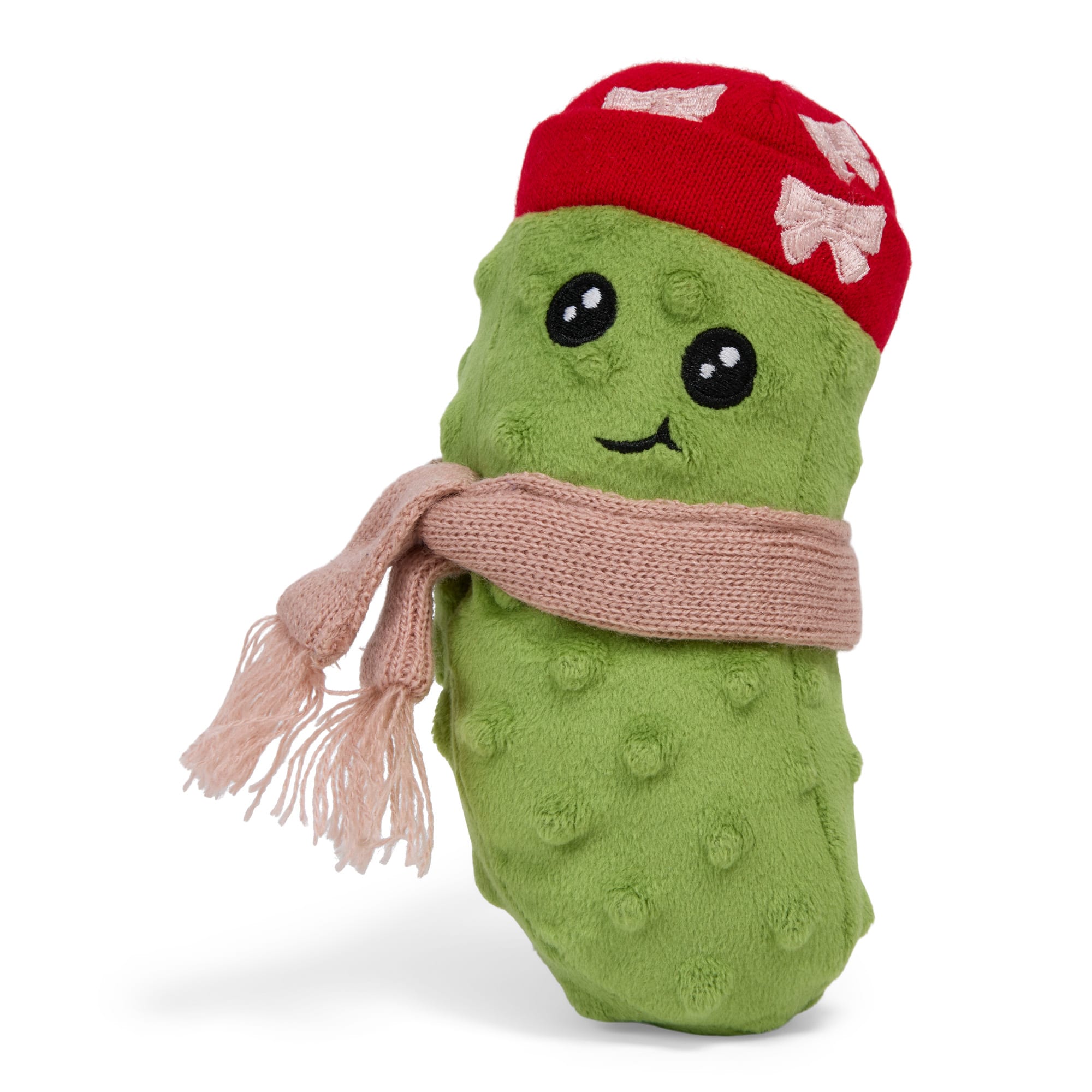 Merry Makings Holiday Bows Pickle Plush Dog Toy, Small | Petco