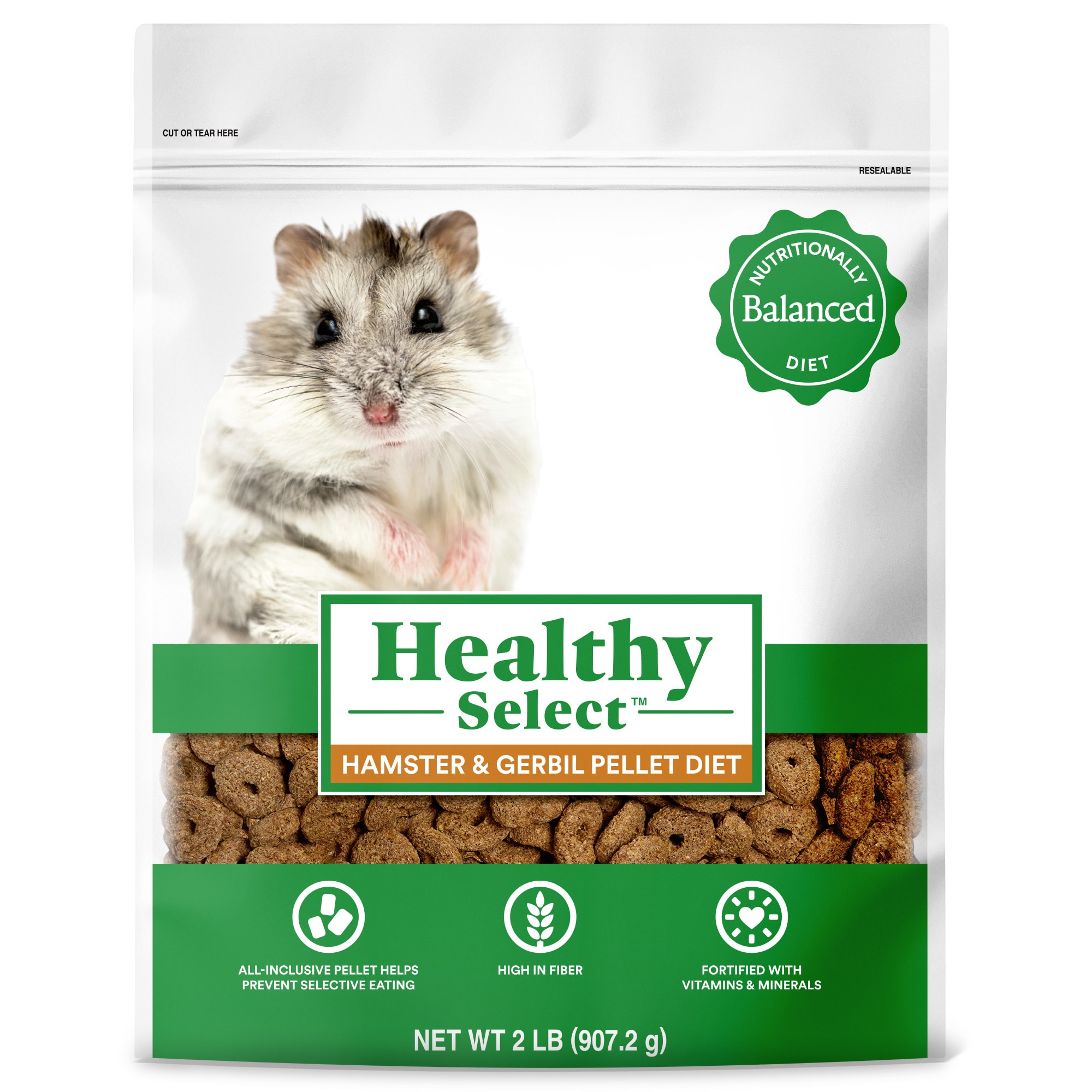 Healthy Select Hamster and Gerbil Pellet Diet for Small Animals, 2 lbs ...
