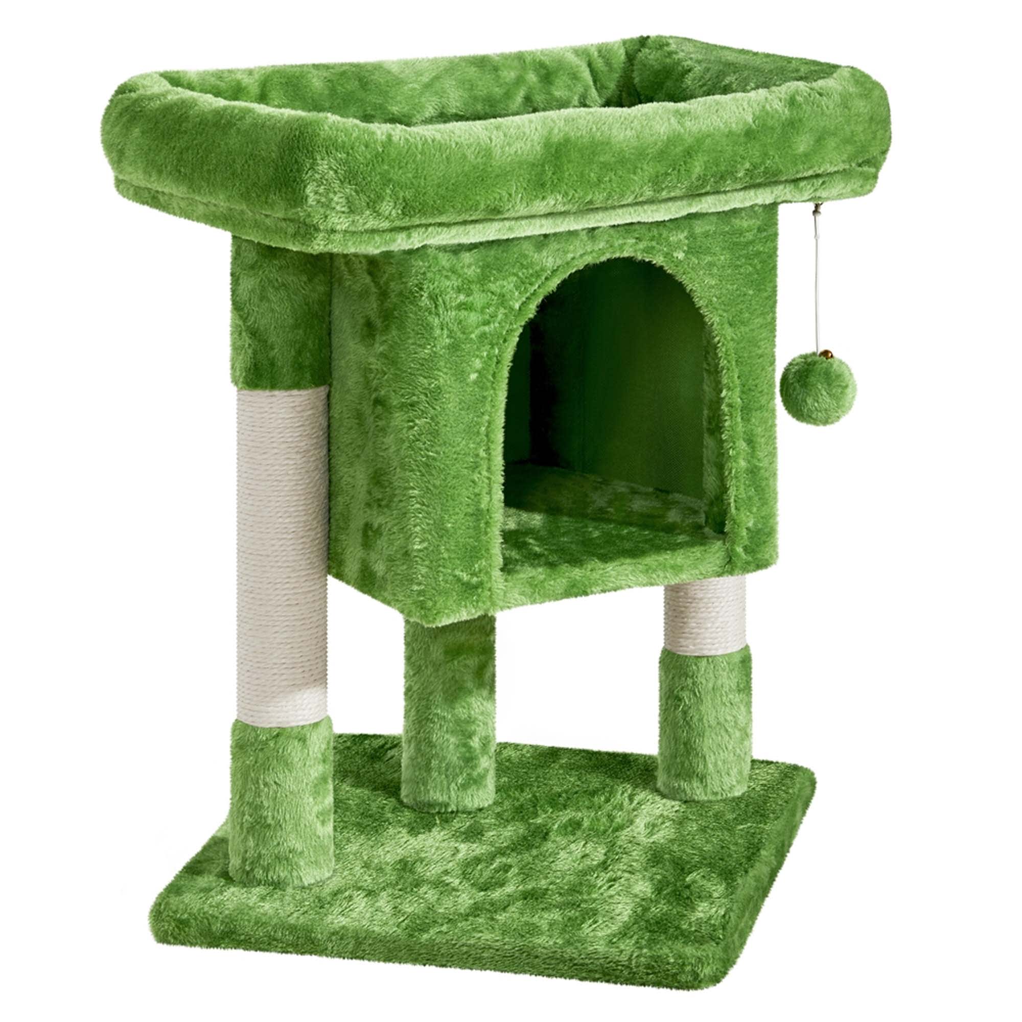 Topeakmart 2-Level Cat Tree Condo, 23.5"H, Green | Petco