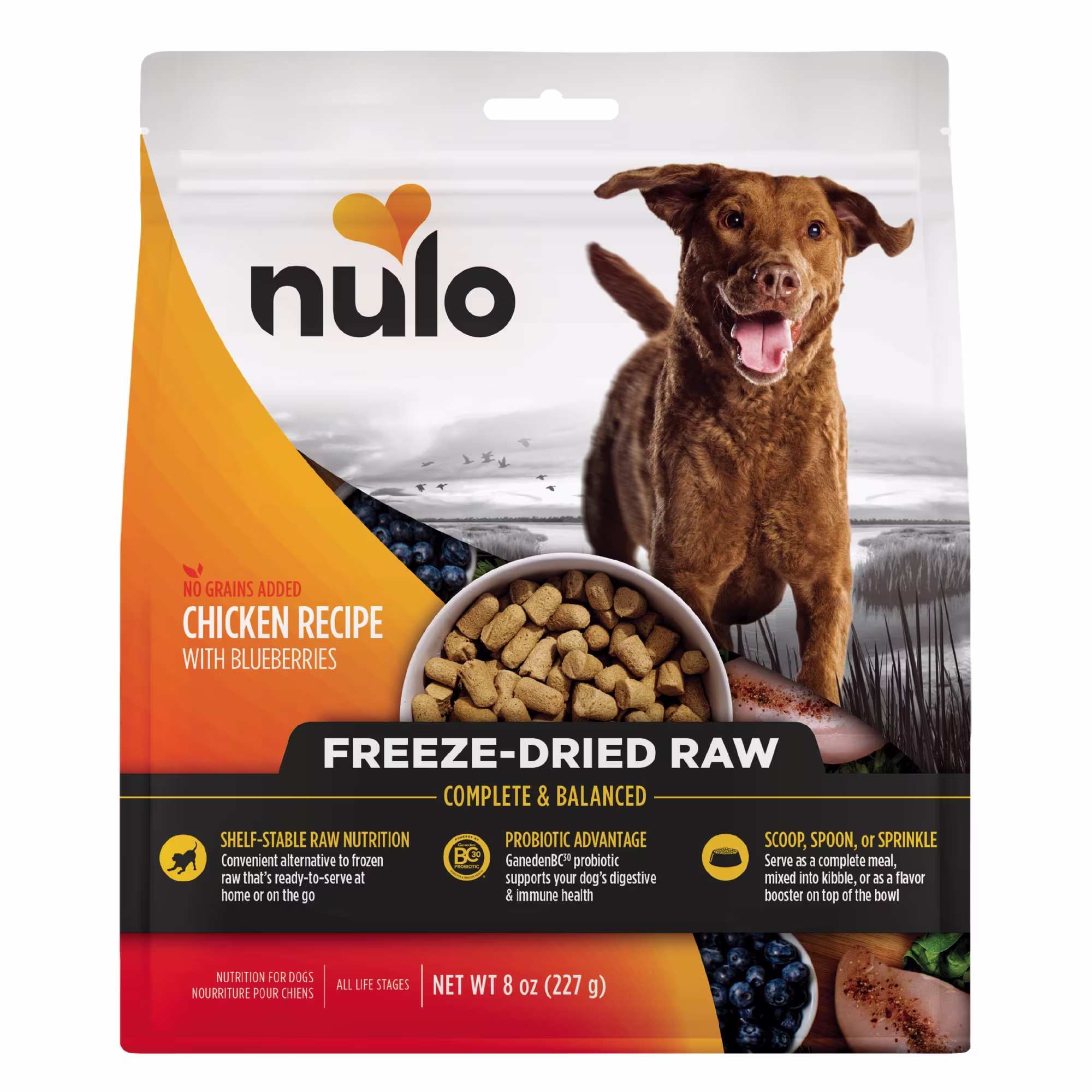 Nulo Chicken & Blueberries Freeze-Dried Raw Dog Food, 8 oz. | Petco