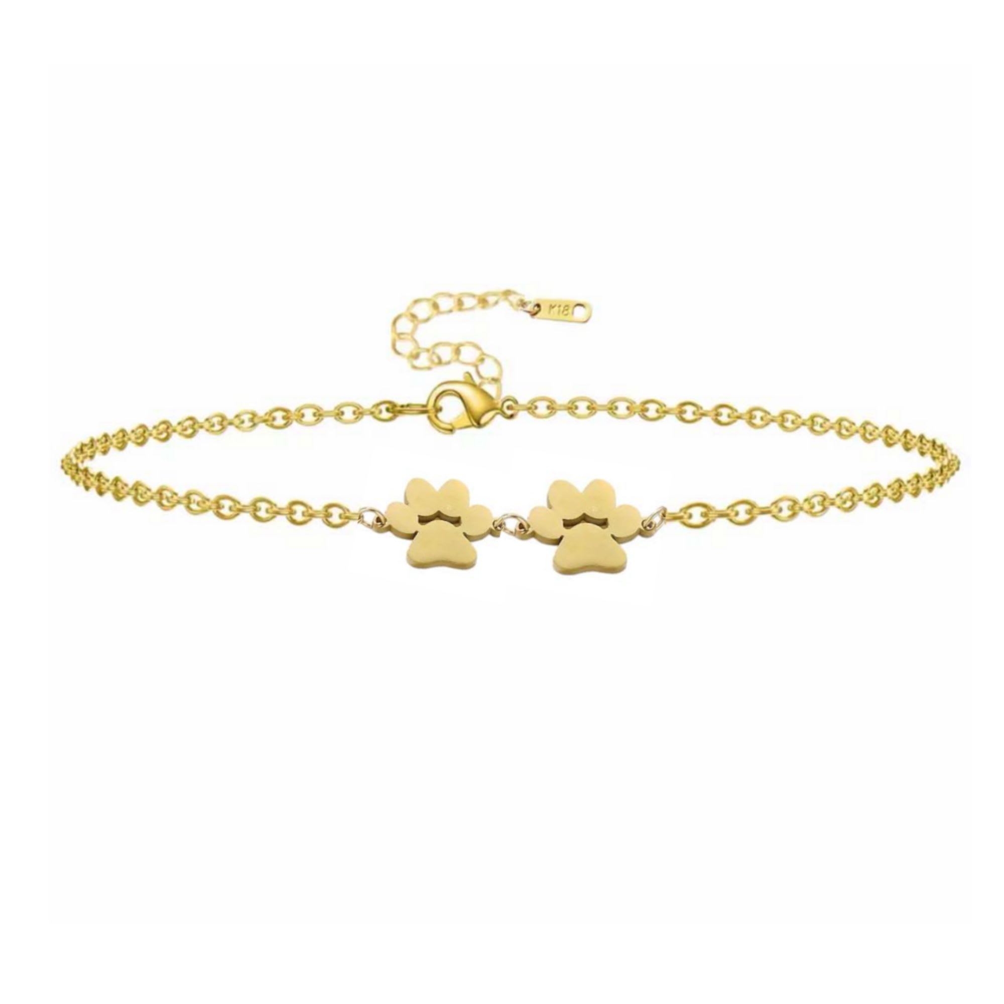 Hollywood Sensation Fureverly Double Paw Print Link Chain Bracelet ...