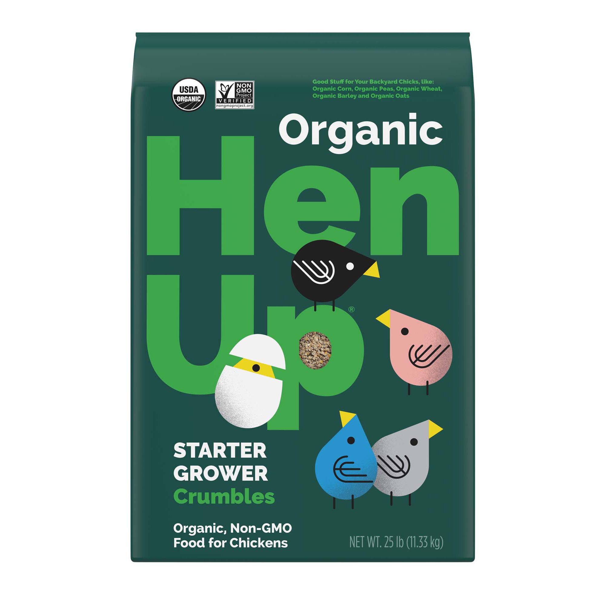 Hen Up Organic Starter Grower Chicken Food, 25 lbs. | Petco