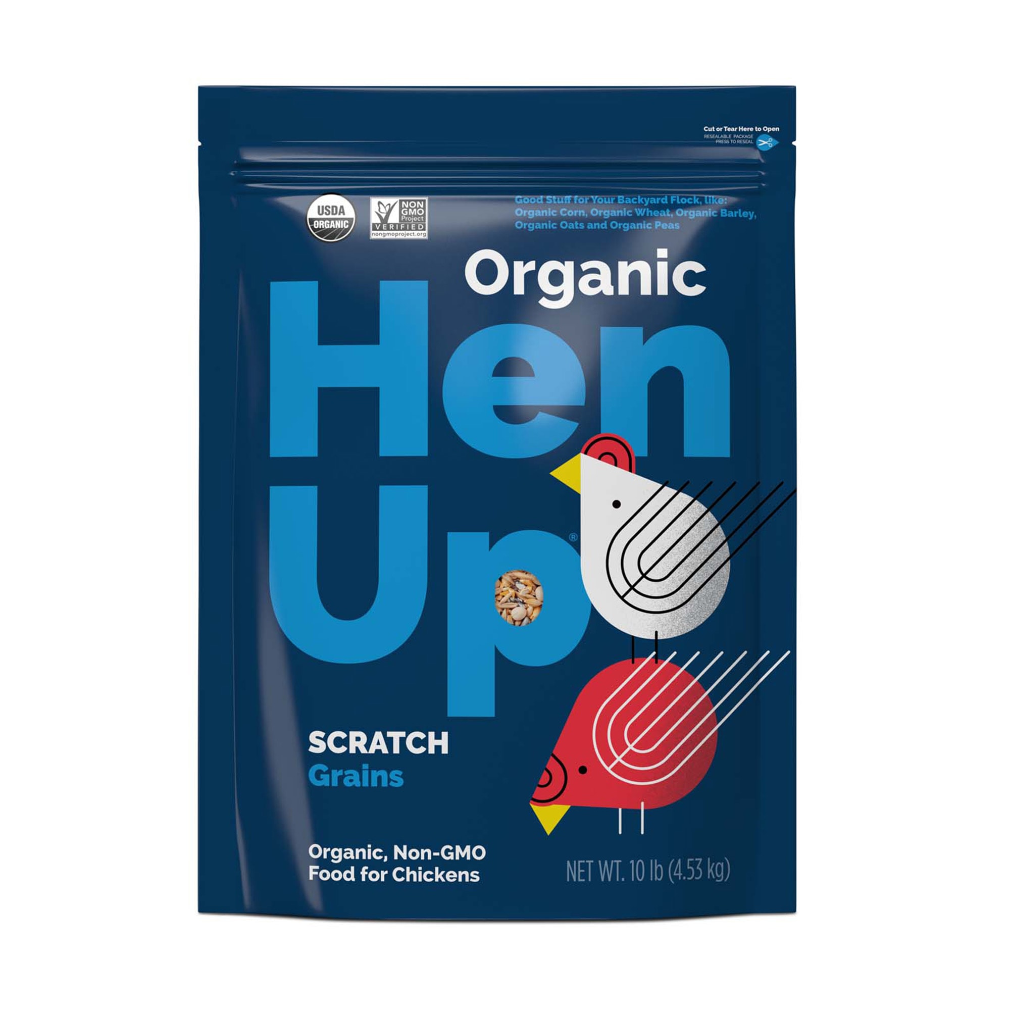 Hen Up Organic Scratch Grains for Chickens Food, 10 lbs. | Petco
