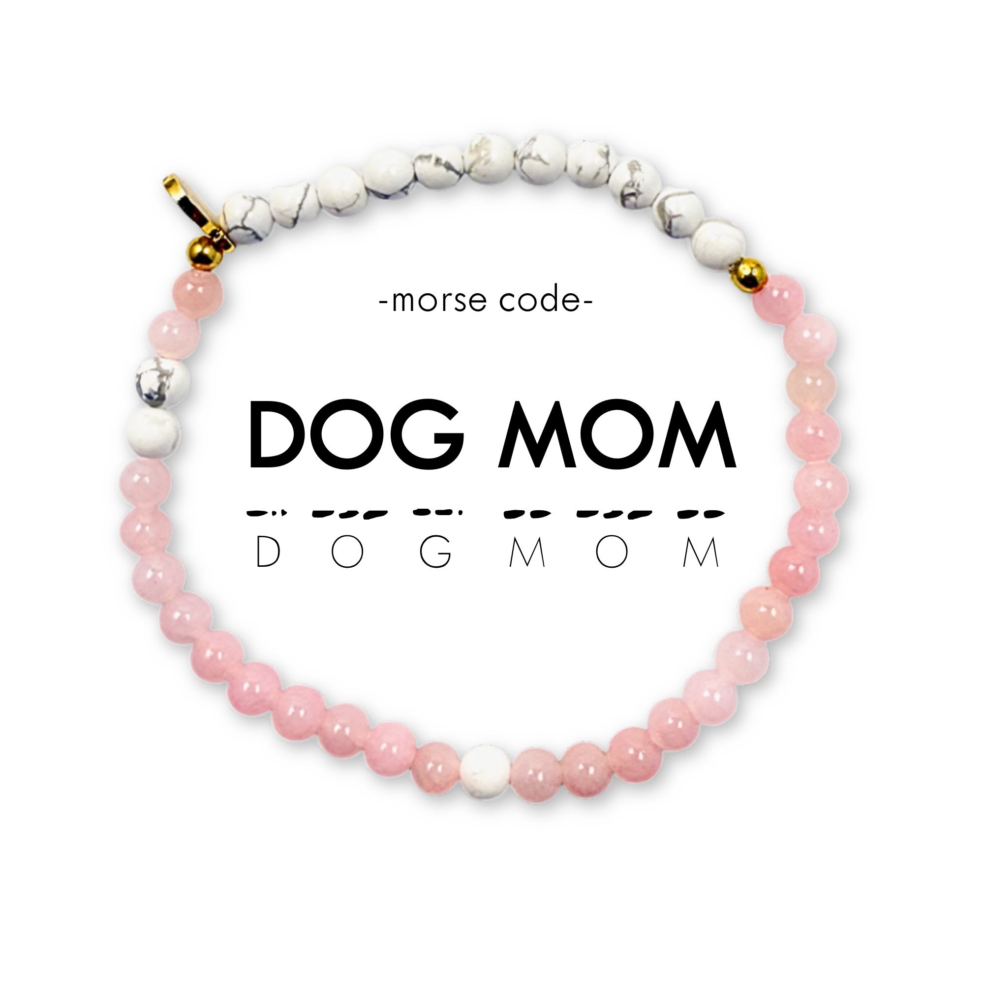 ETHICGOODS Dog Mom Morse Code Bracelet, Rose Quartz | Petco
