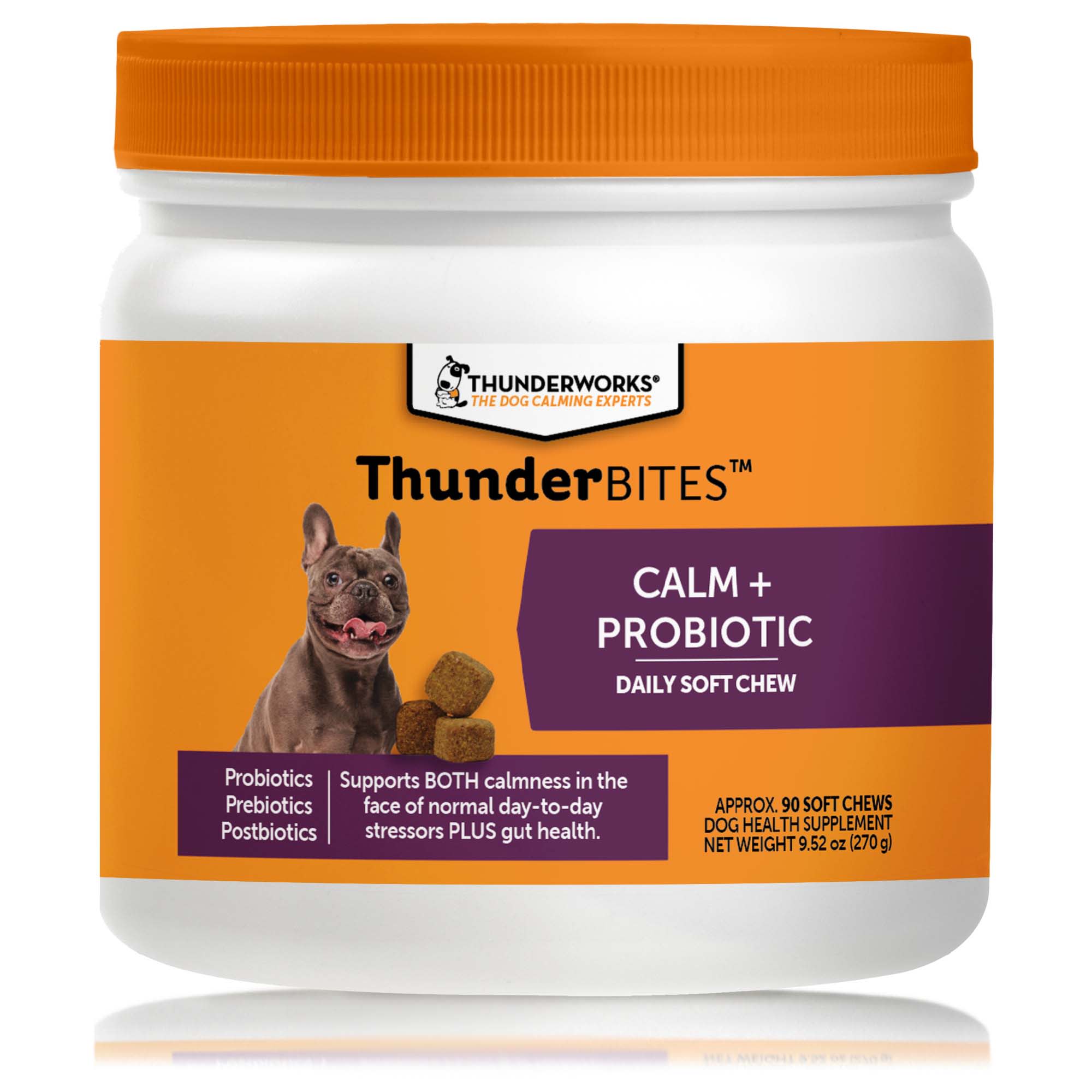 ThunderWorks ThunderBites Calm+ Probiotic Daily Soft Chew for Dogs, 9. ...