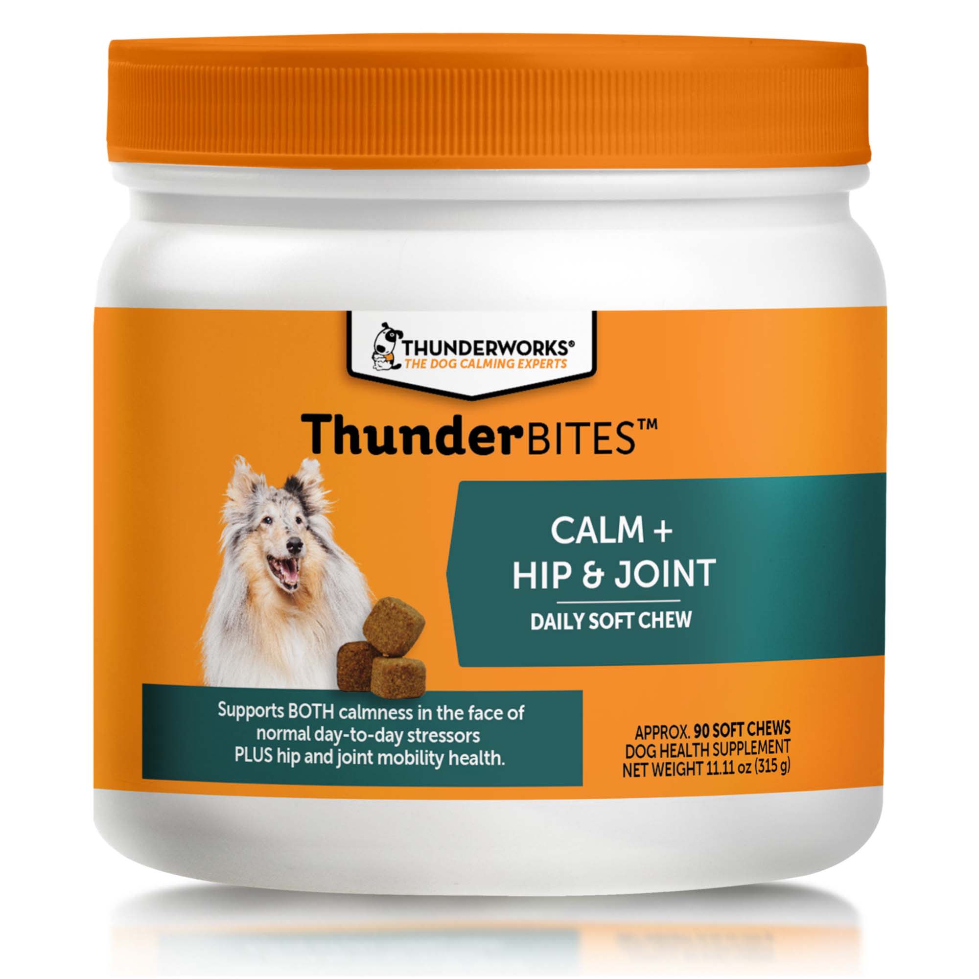 ThunderWorks ThunderBites Calm+ Hip & Joint Daily Soft Chew for Dogs ...