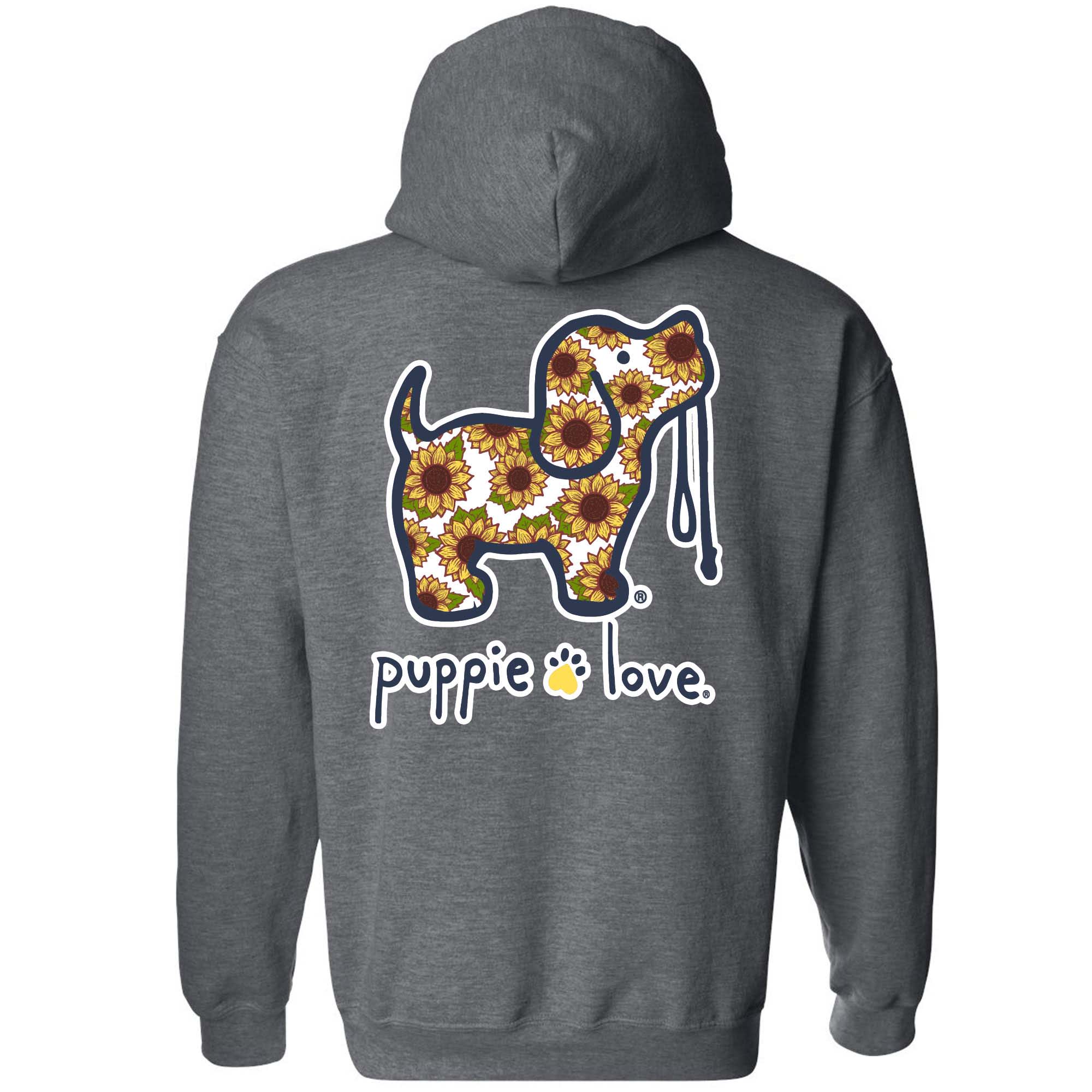 Puppie Love Sunflower Fill Pup Adult Unisex Hooded Sweatshirt, Small ...
