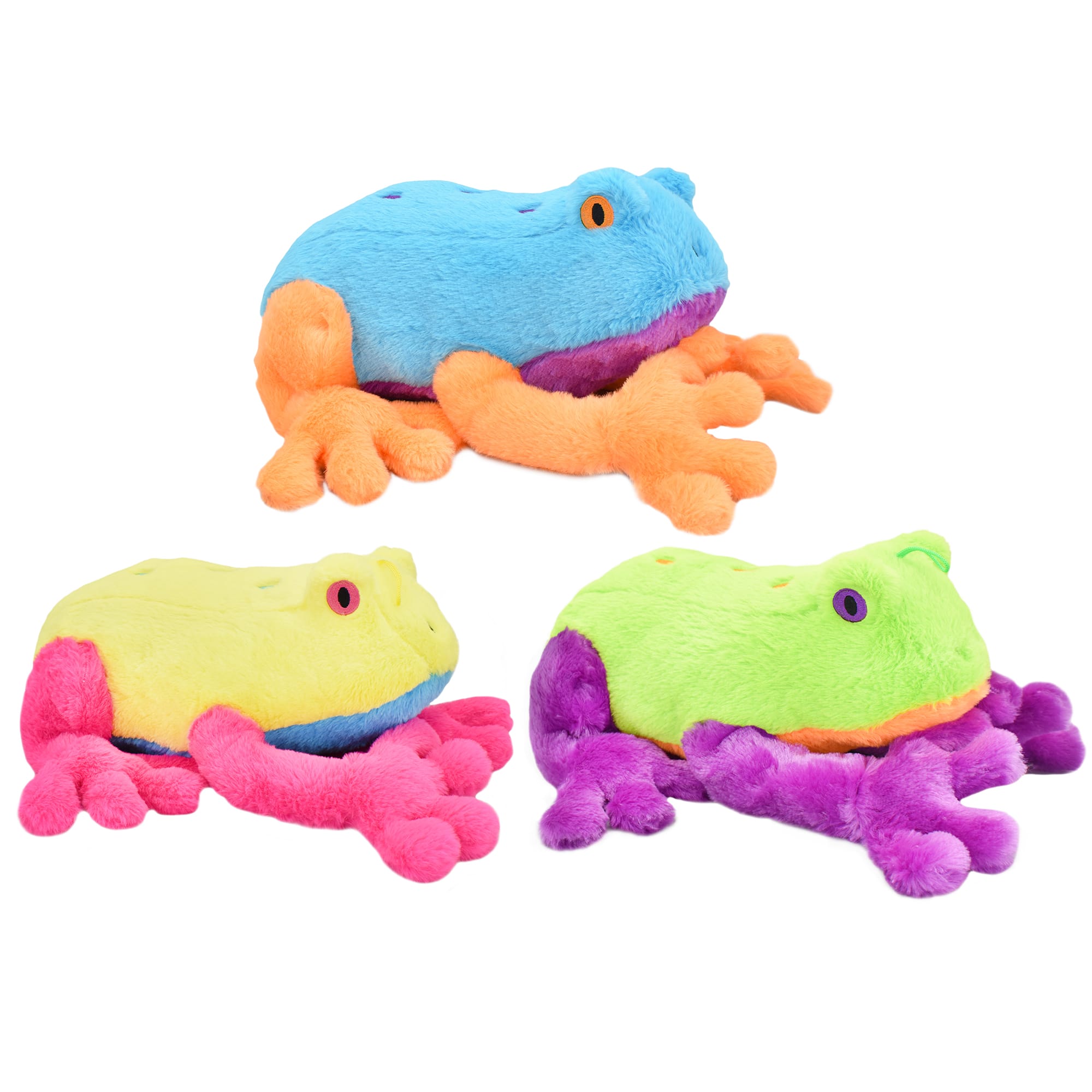 Multipet International Jumbo Bright Colored Frog Dog Toy Assorted, X ...