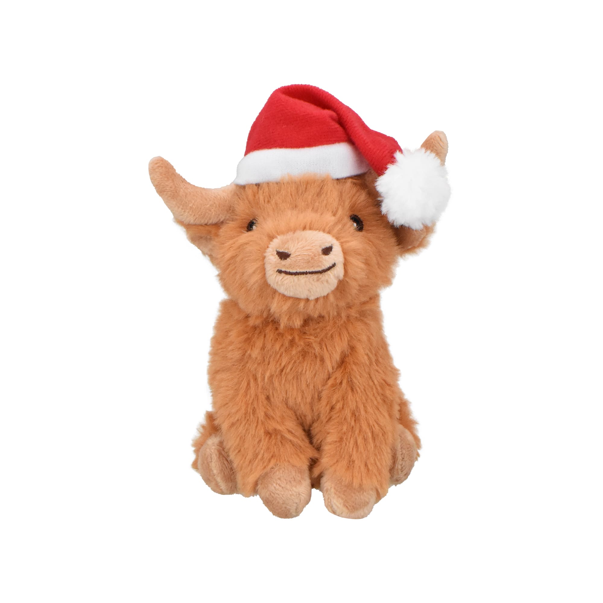 Multipet International Minipet Highland Cow with Santa Hat Dog Toy ...
