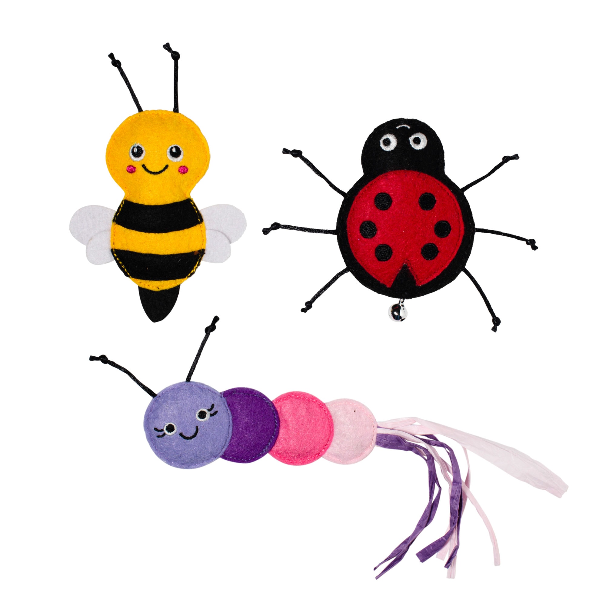 PetShop by Fringe Studio Living The Bug Life Cat Toy, Small, Pack of 3 ...