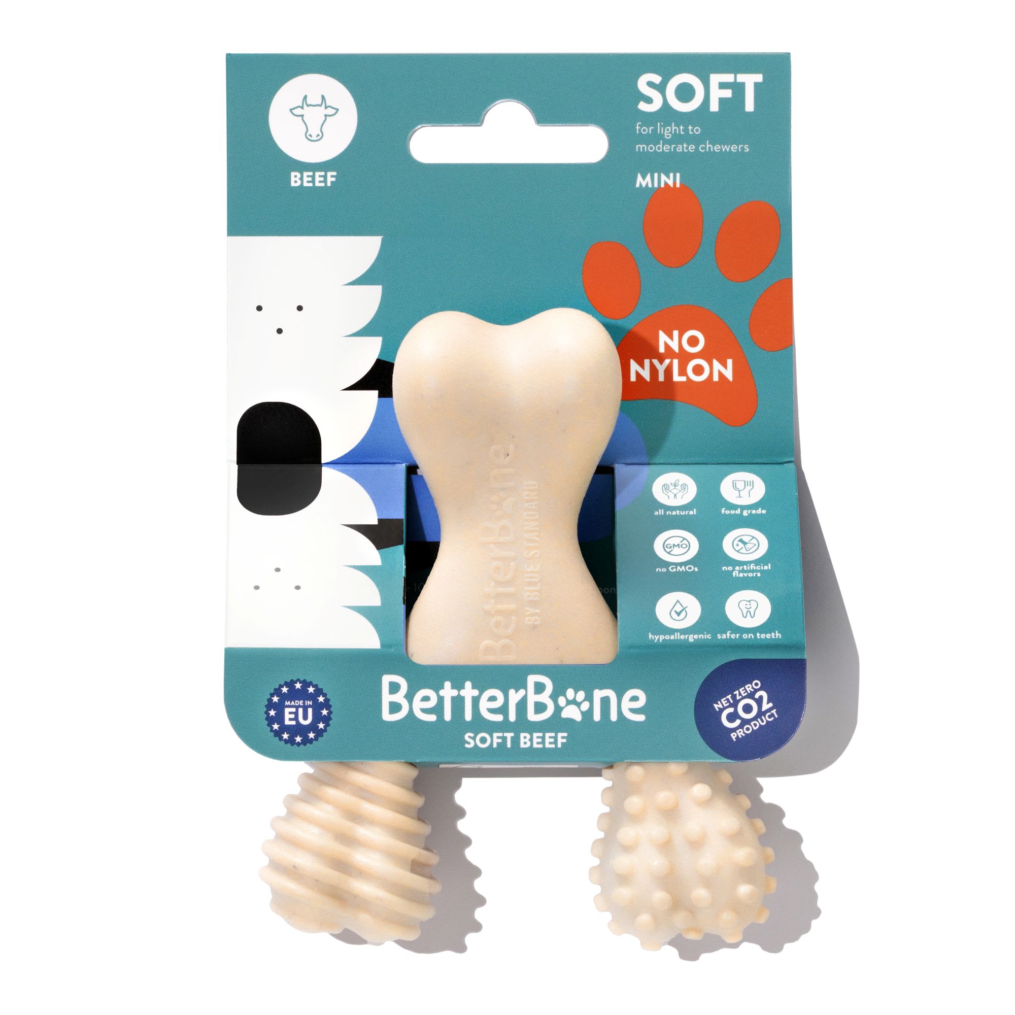 BetterBone Blue Standard Inc Soft Mini Beef Dog Toy, X-Small | Petco
