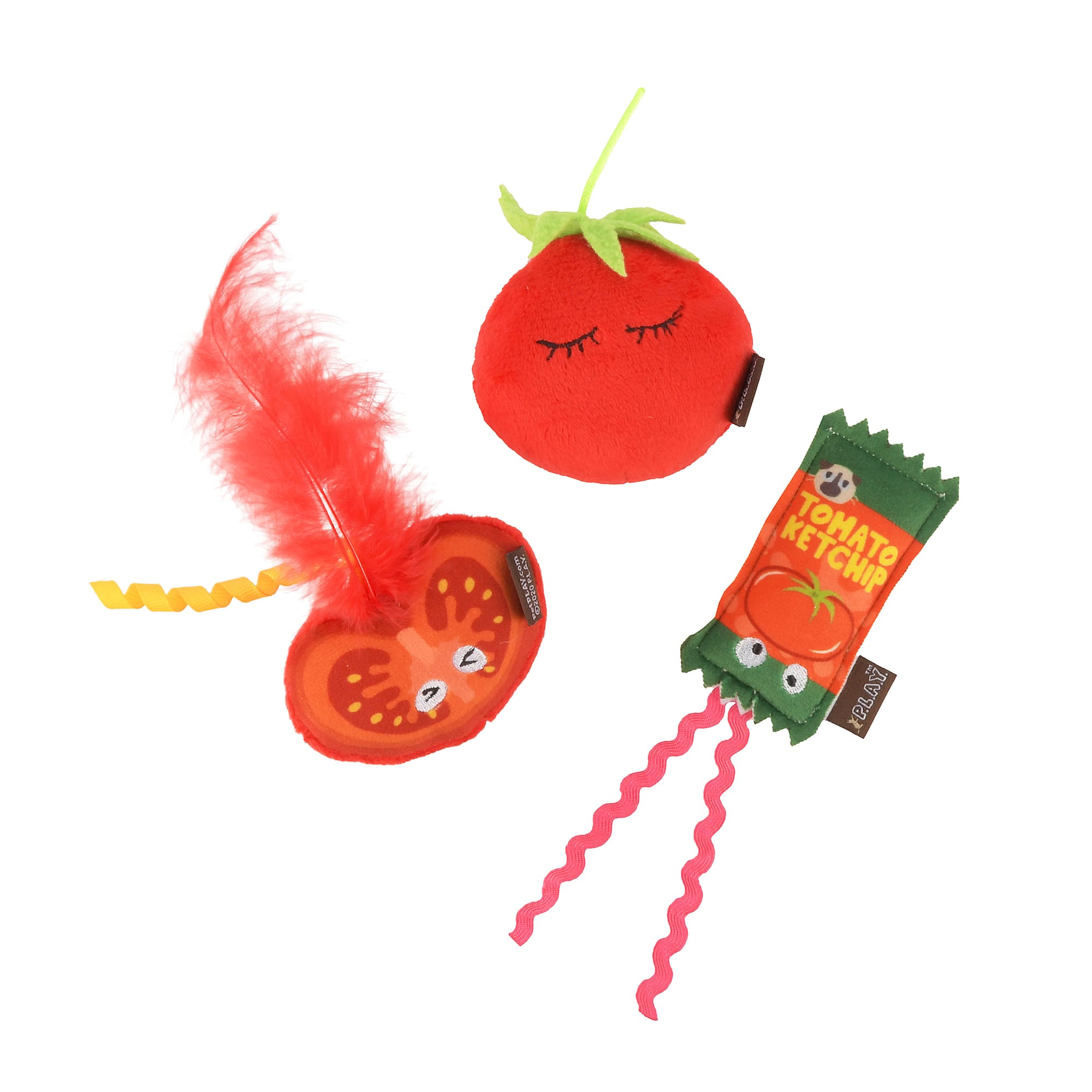 P.L.A.Y PET LIFESTYLE Feline Frenzy Toma-toe Beans Cat Toy, Small, Pack ...