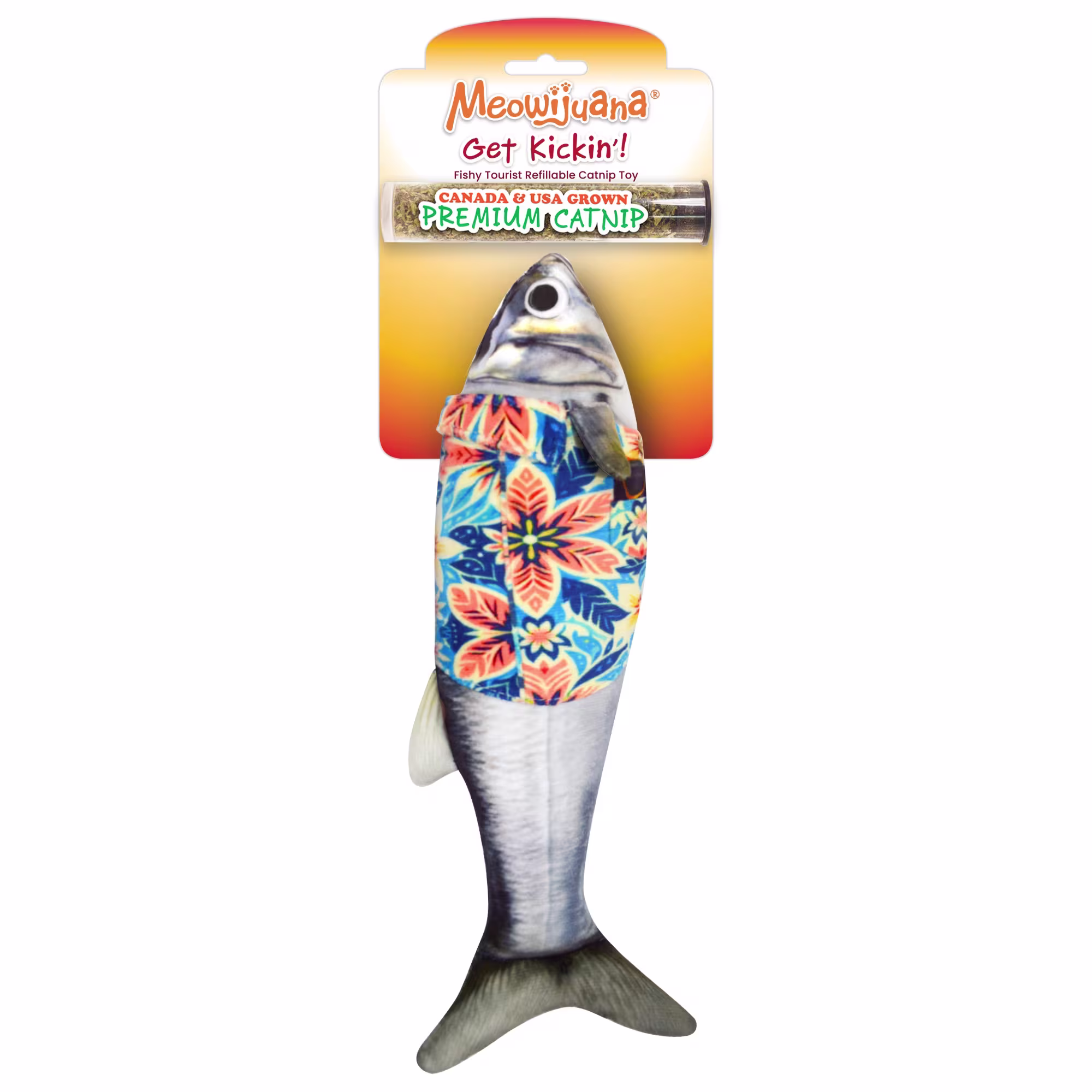 Meowijuana Get Kickin' Big Fishy Tourist Catnip Kicker for Cats, Medium ...