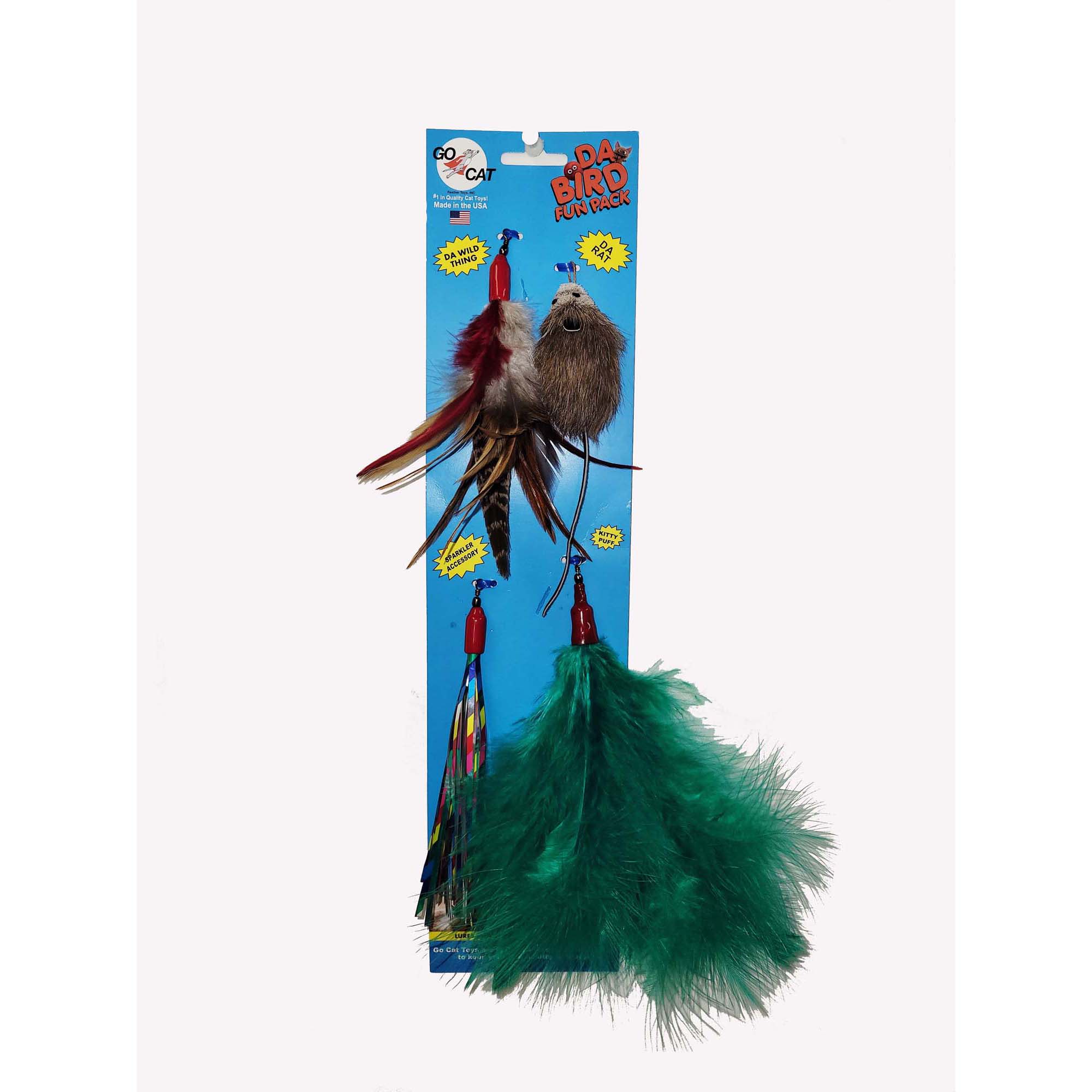 Go Cat Da Bird Fun Pack Replacement Cat Toy, Small | Petco