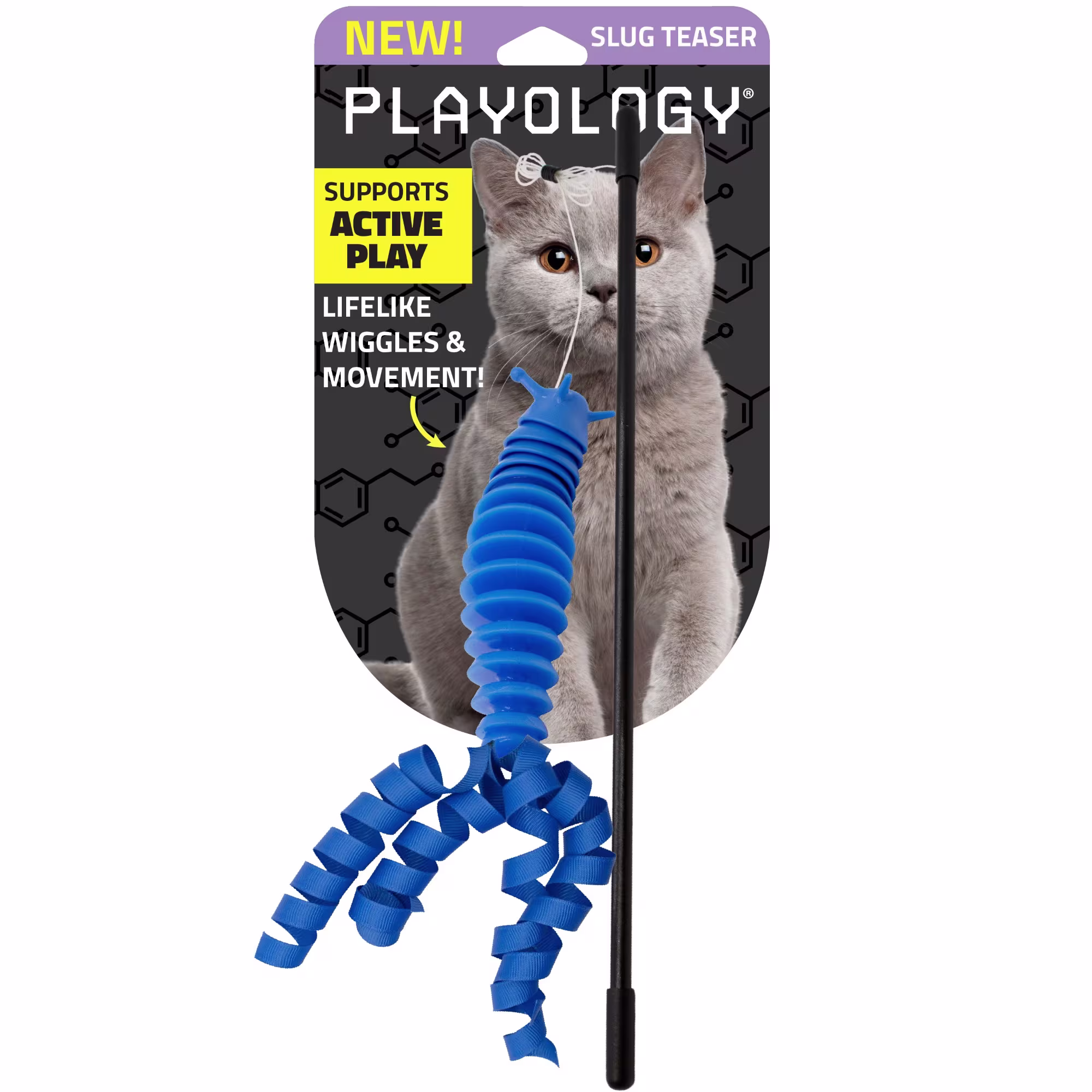 Playology Articulated Slug Cat Teaser Toy with Catnip, Medium | Petco