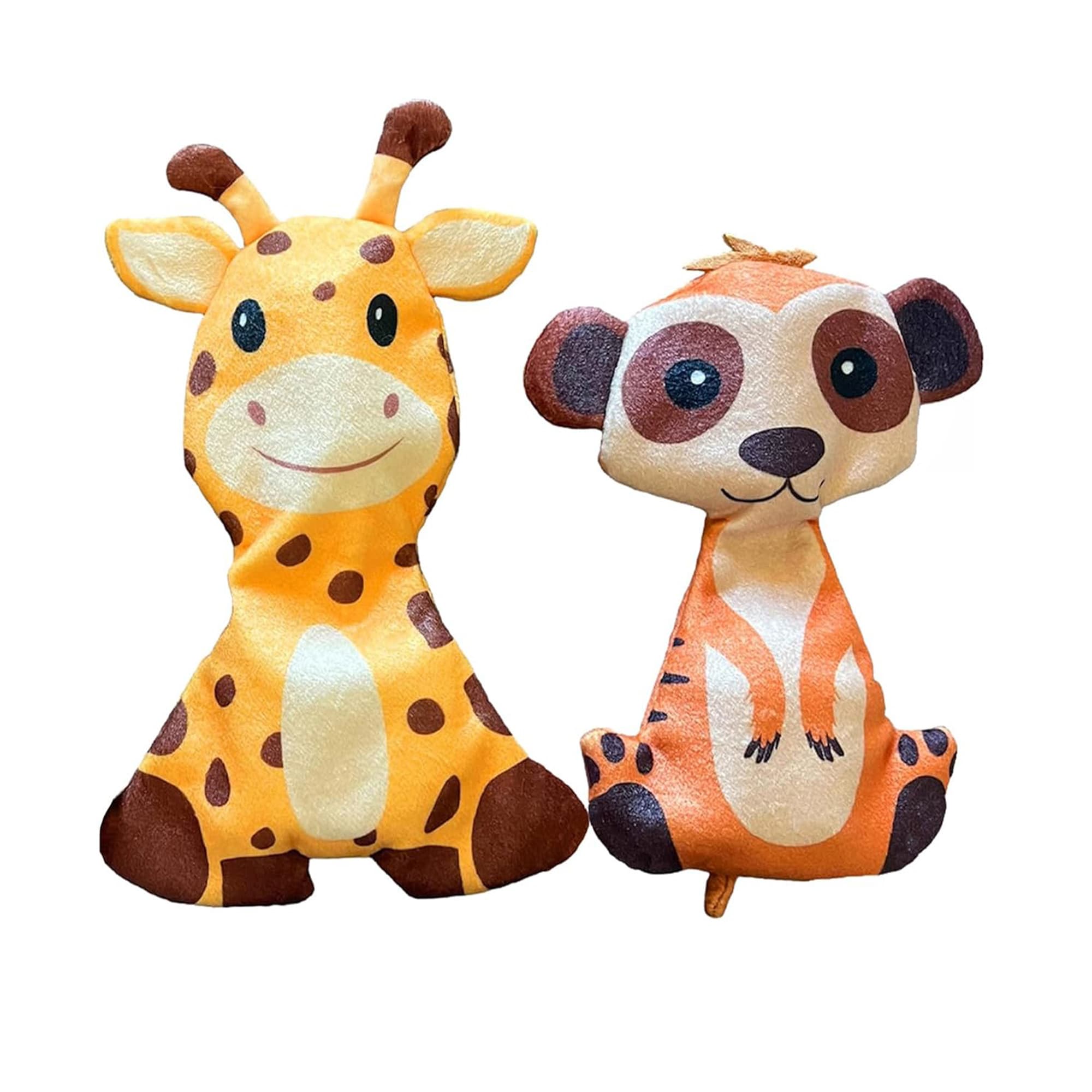 Piggy Poo and Crew Giraffe & Meerkat Ruffhouse Toys Durable, Double ...