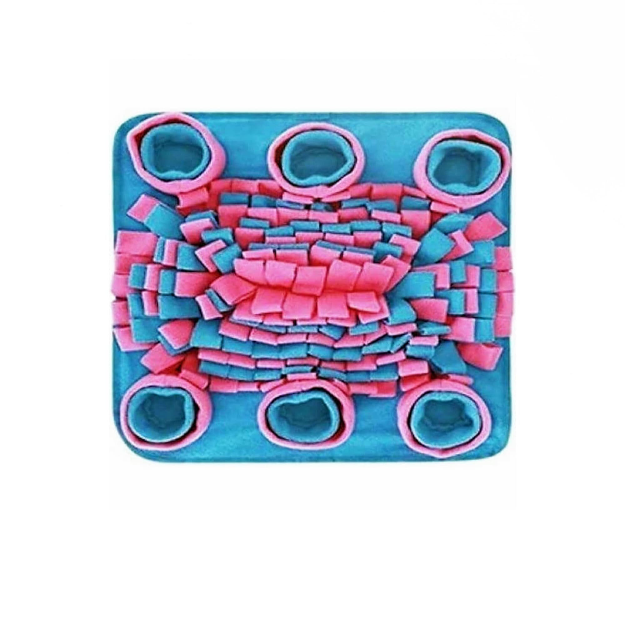 Piggy Poo and Crew Pink & Blue Snuffle Foraging Mat for Dogs, Puppies ...