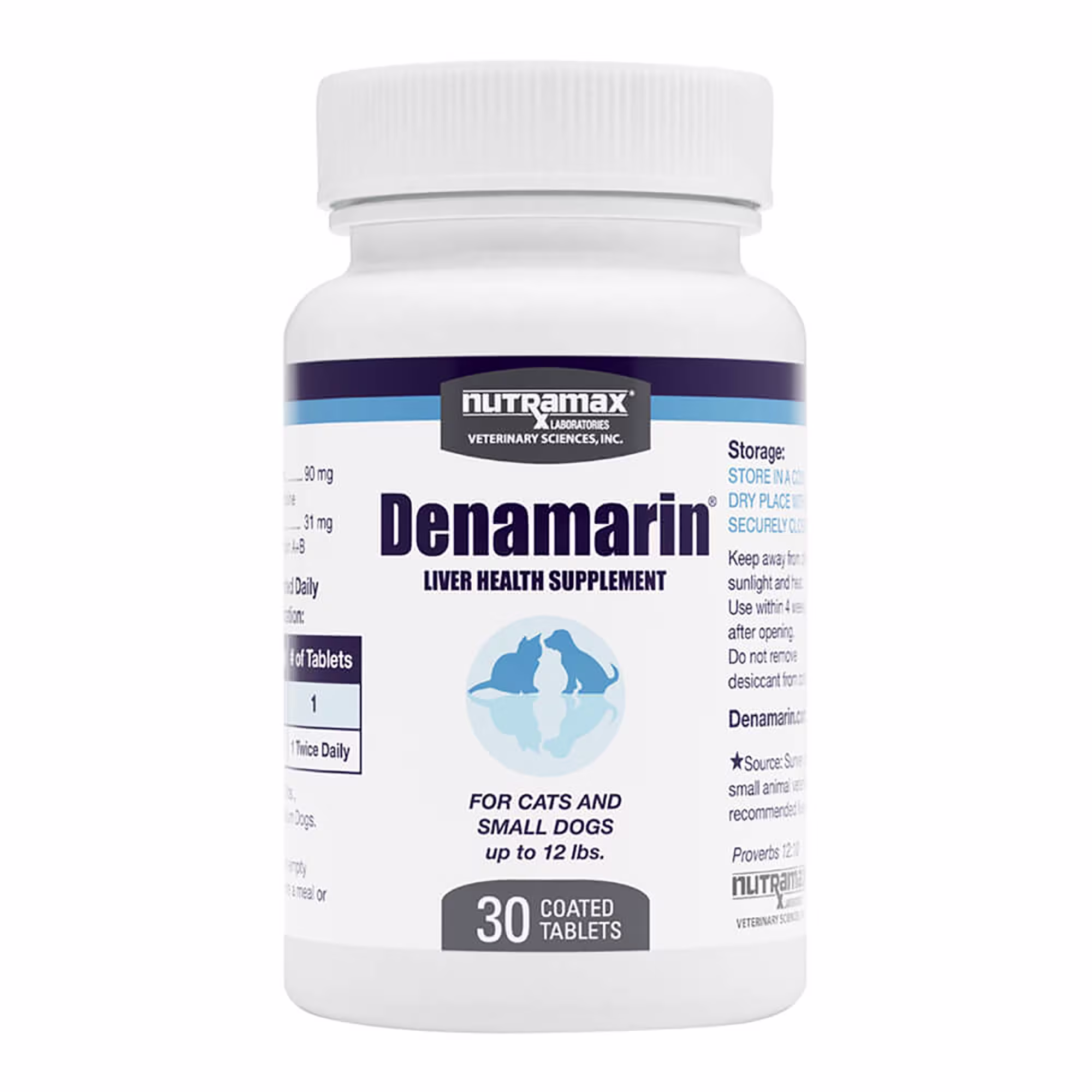 NUTRAMAX DENAMARIN 90mg x 30 Tablet Bottle for Small Dogs/ Cats, Count ...