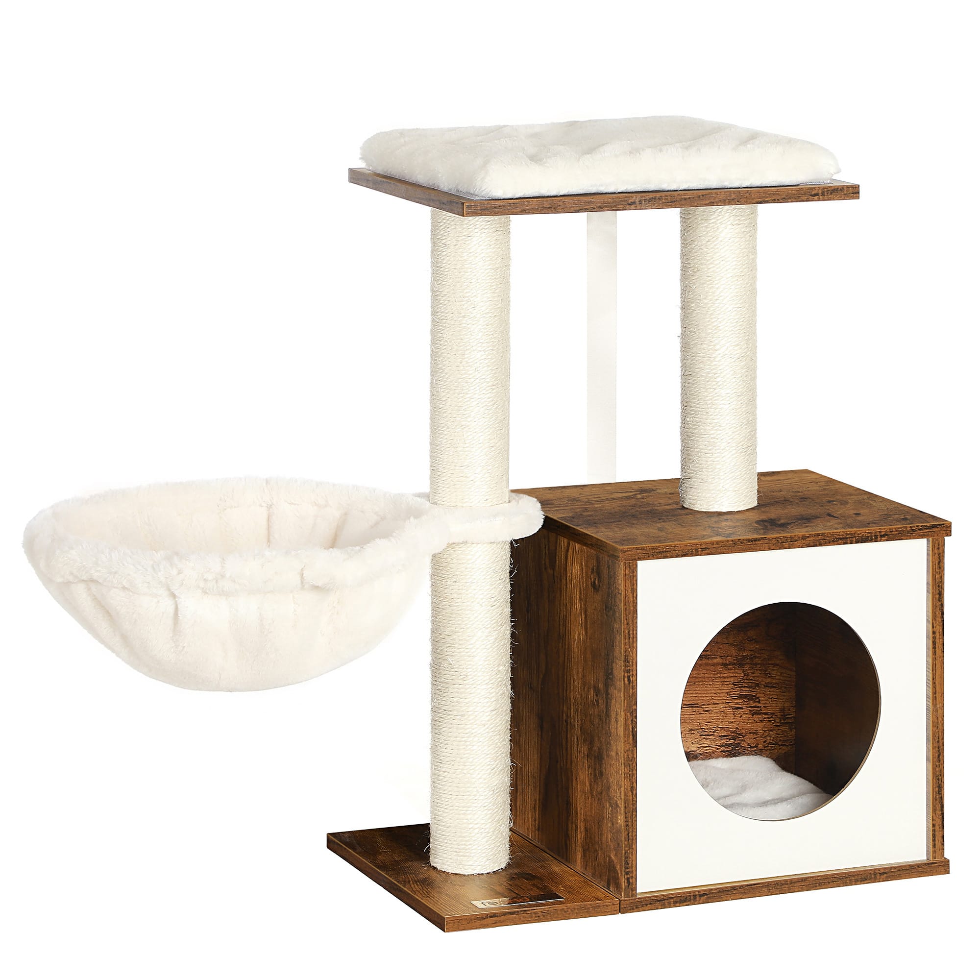 SONGMICS HOME 33.1-Inch Cat Tower - Large Cat Condo with Perch, 2 Caves ...