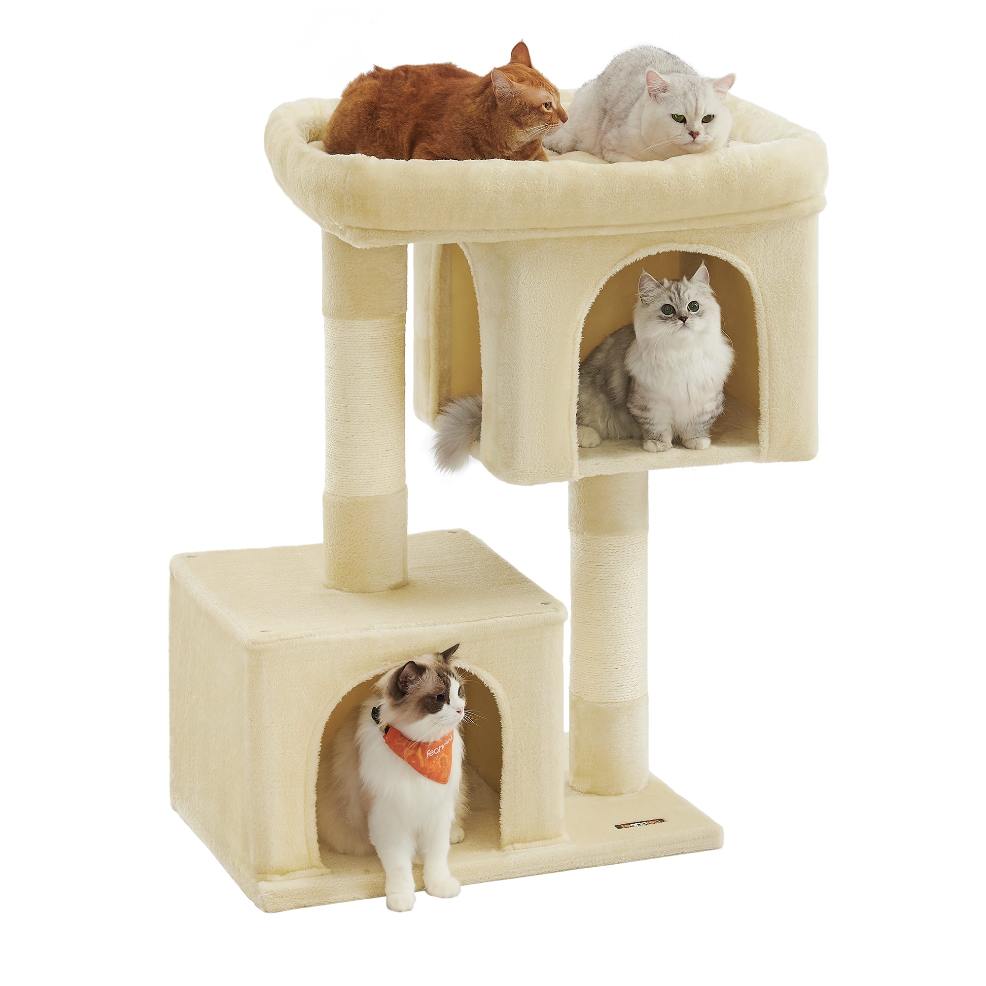 SONGMICS HOME 39.8-Inch XL Cat Tower - Condo with Spacious Perch, 2 ...