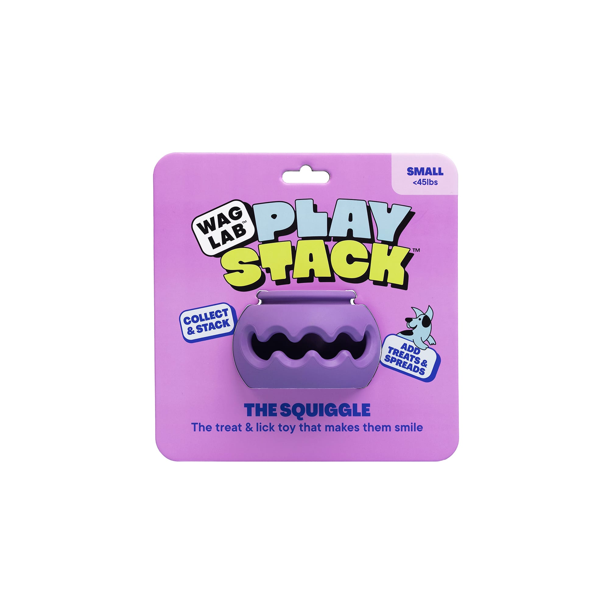 WAGLAB The Squiggle Purple Dog Toy, Small | Petco