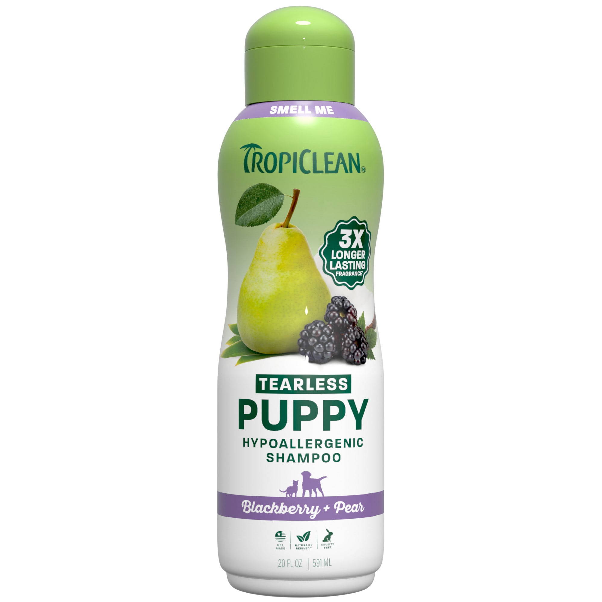 TropiClean Tearless Puppy Shampoo, 3x Long-Lasting Blackberry Pear ...