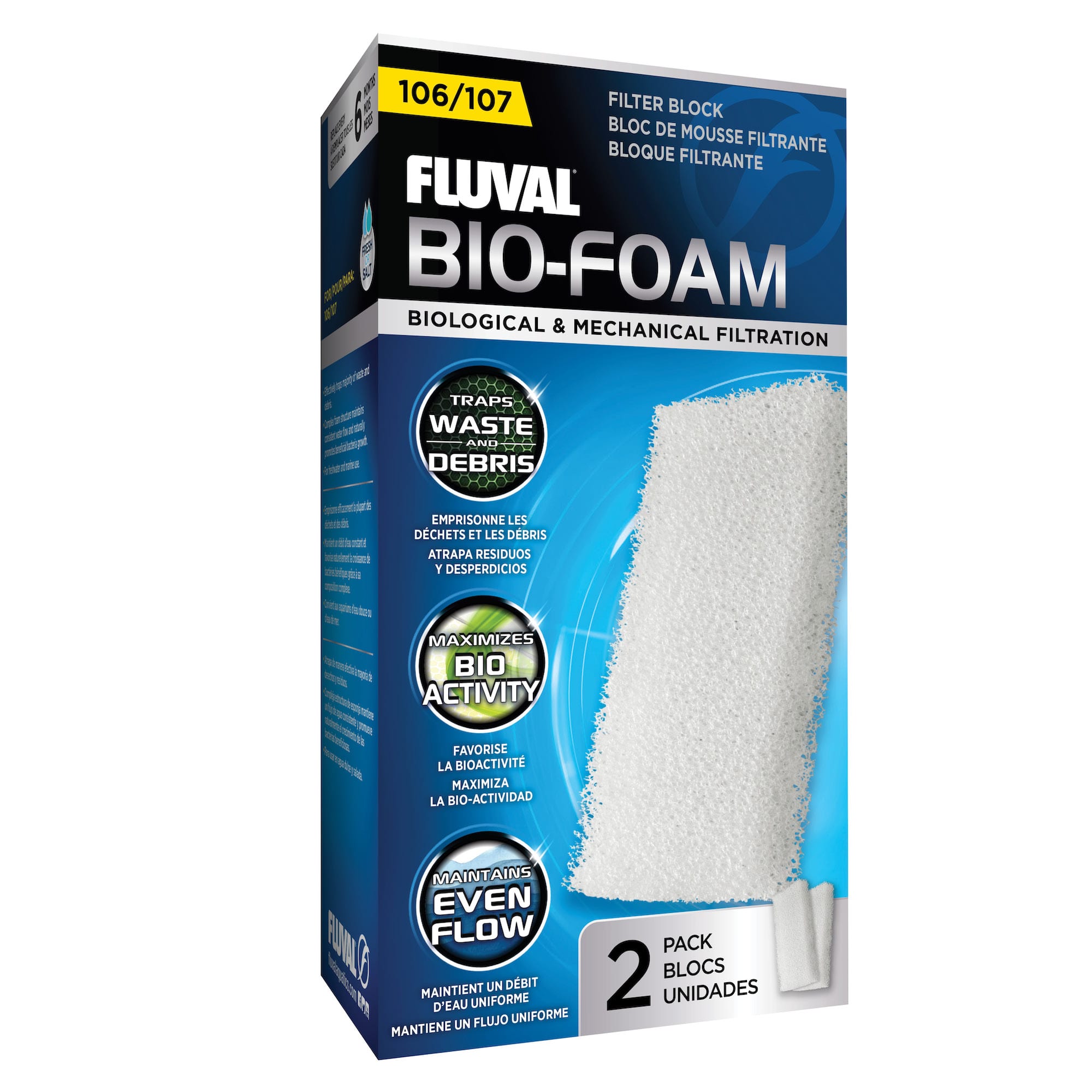Fluval 104/105 Foam Insert, 2-pack | Petco