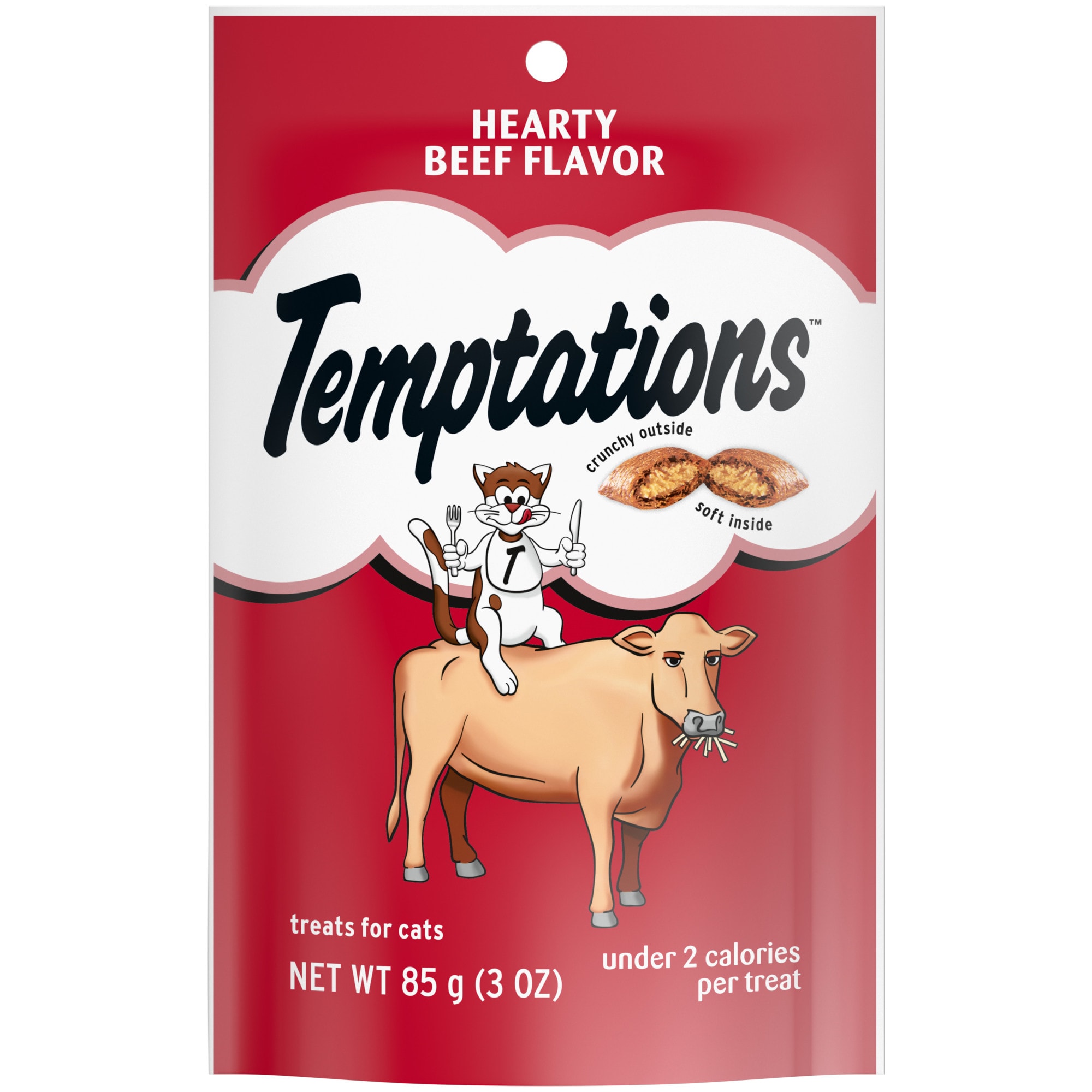 Temptations Classic Hearty Beef Flavor Crunchy and Soft Cat Treats, 3 ...